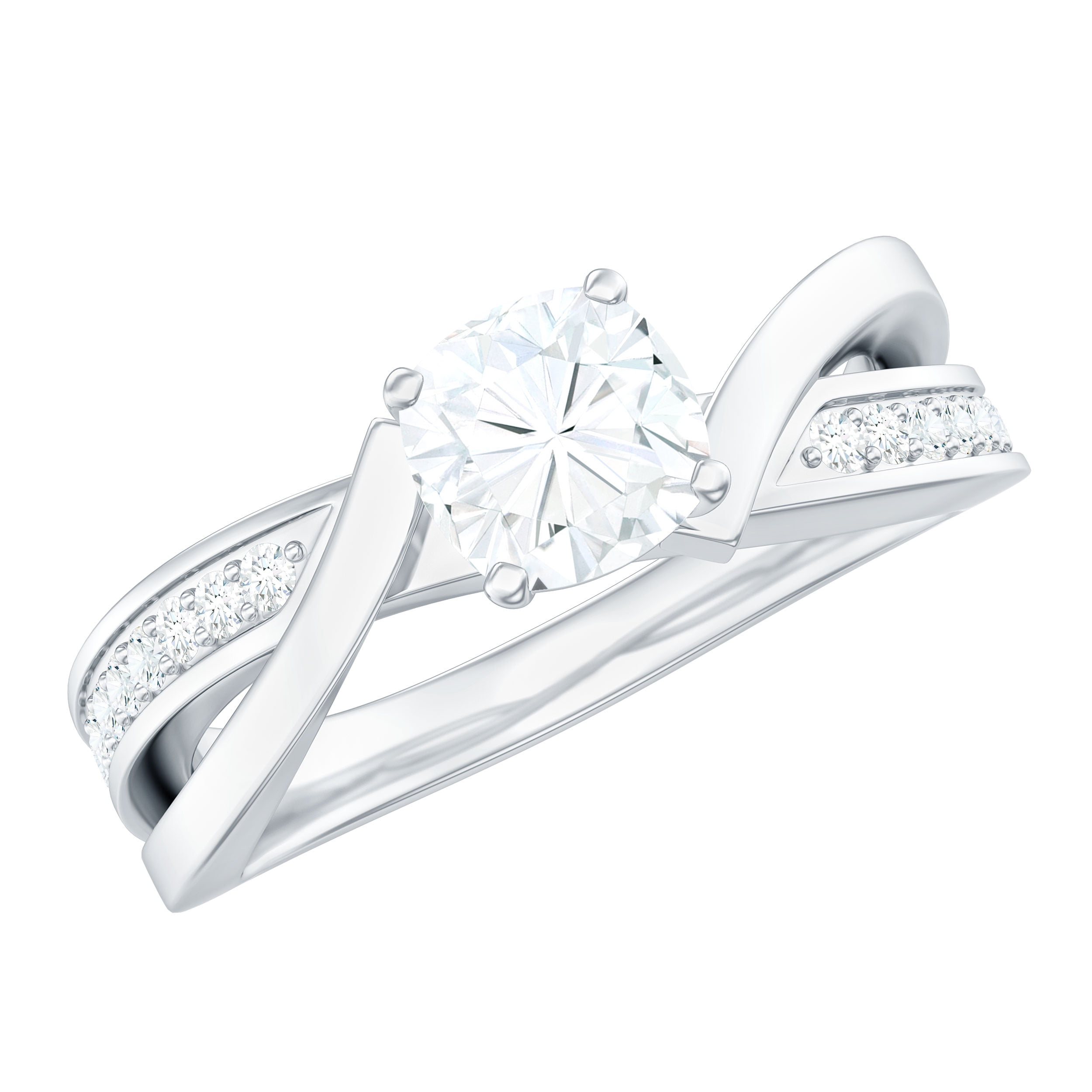 Rosec Jewels Lab Created Diamond Engagement Ring 1 ct - 6 mm Cushion ...