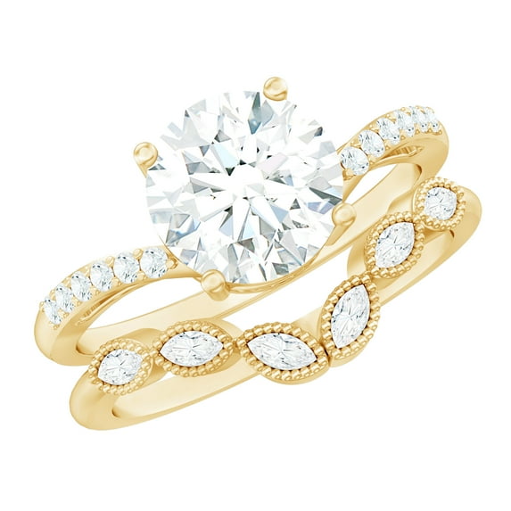 Rosec Jewels Lab Created Diamond Engagement Ring Set with Wedding Band ...