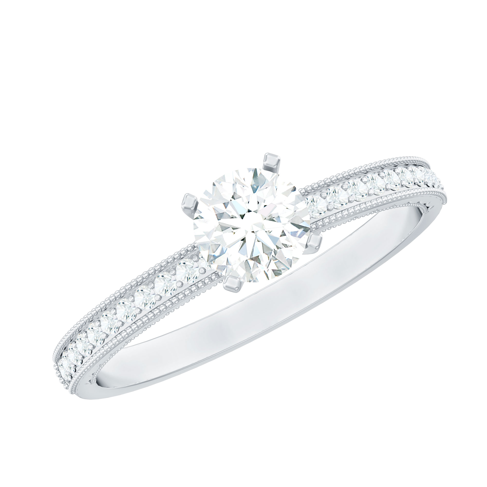 Rosec Jewels Lab Created Diamond Engagement Ring with Side Stones - 5 ...