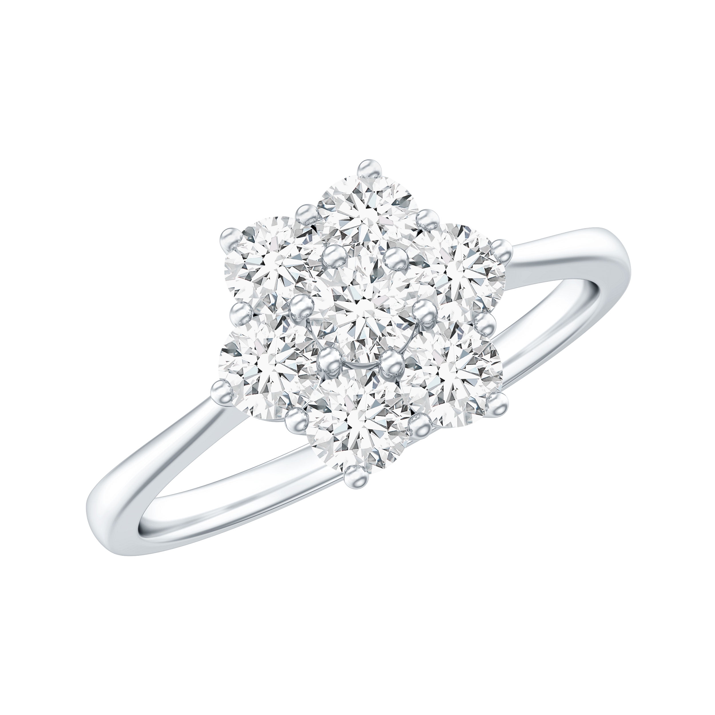 Rosec Jewels Lab Created Diamond Floral Ring - Ef-Vs Quality Certified ...
