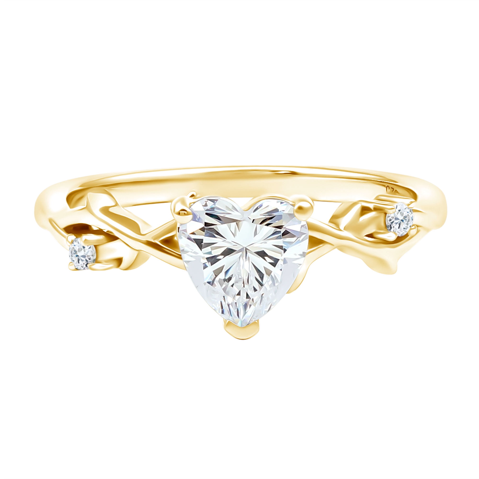 Rosec Jewels Lab Created Diamond Heart Engagement Ring - 7 mm - 1 Ct ...
