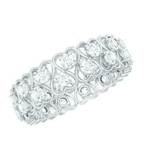 Rosec Jewels Lab Created Diamond Wedding Anniversary Band Ring for Women - EF-VS Quality, 10K ...
