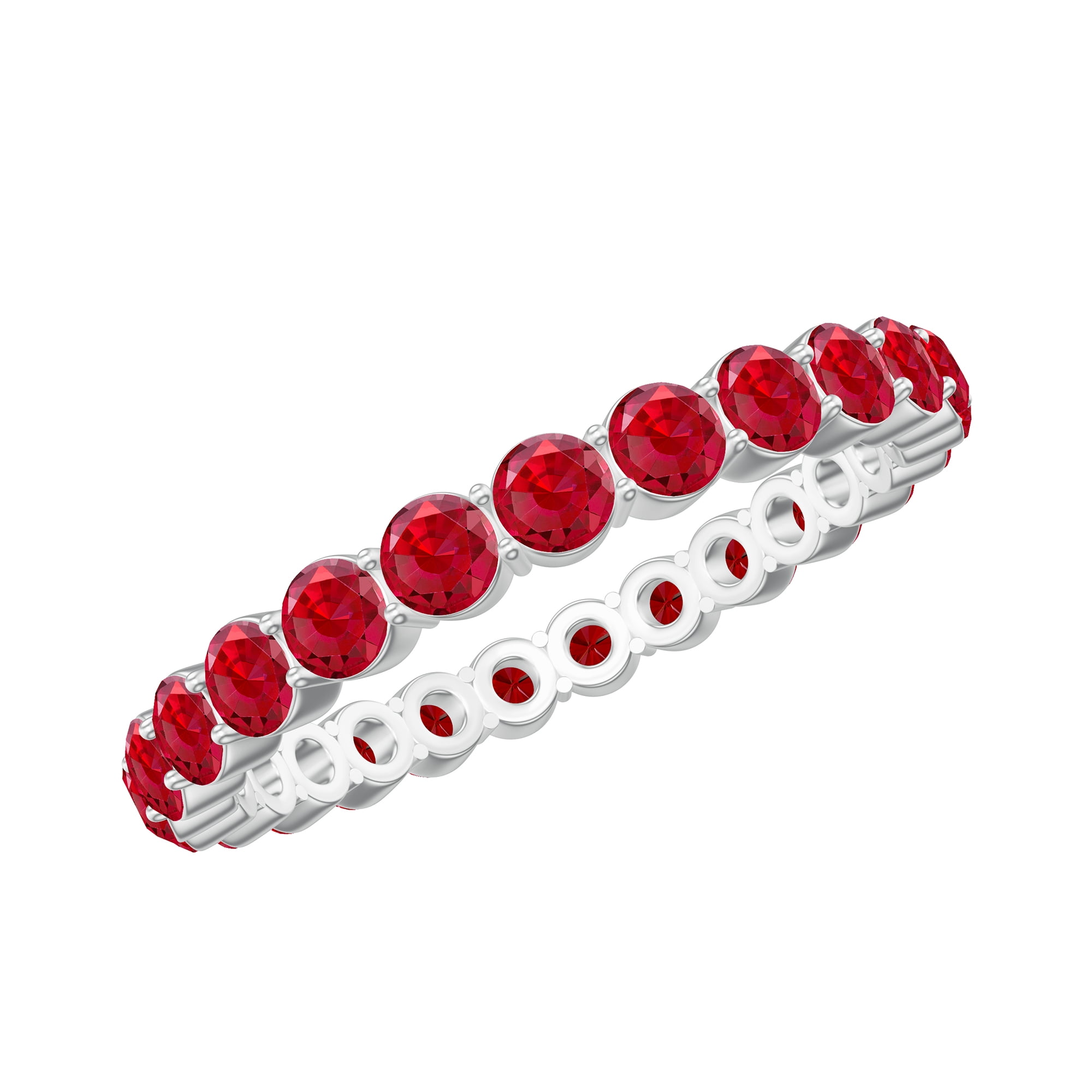 Rosec Jewels Lab Created Ruby Eternity Stackable Ring for Women (2.75 ...
