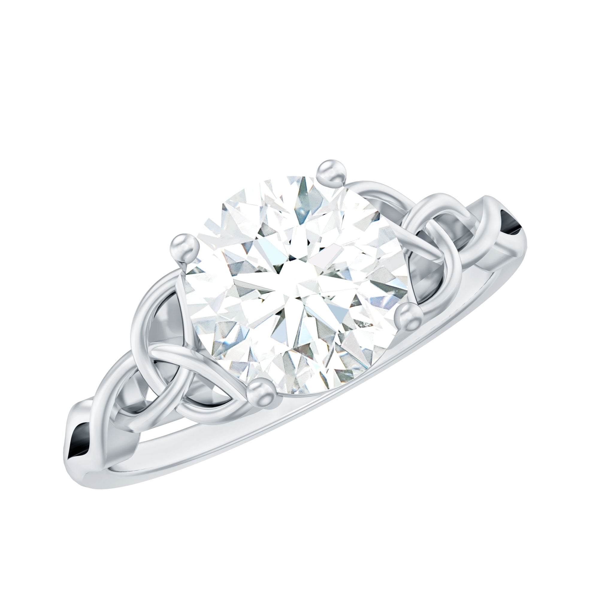 Rosec Jewels Lab Diamond Circle Engagement Ring 2 Carat (Ef-Vs Quality, 8 mm) - Celtic Knot Ring ...