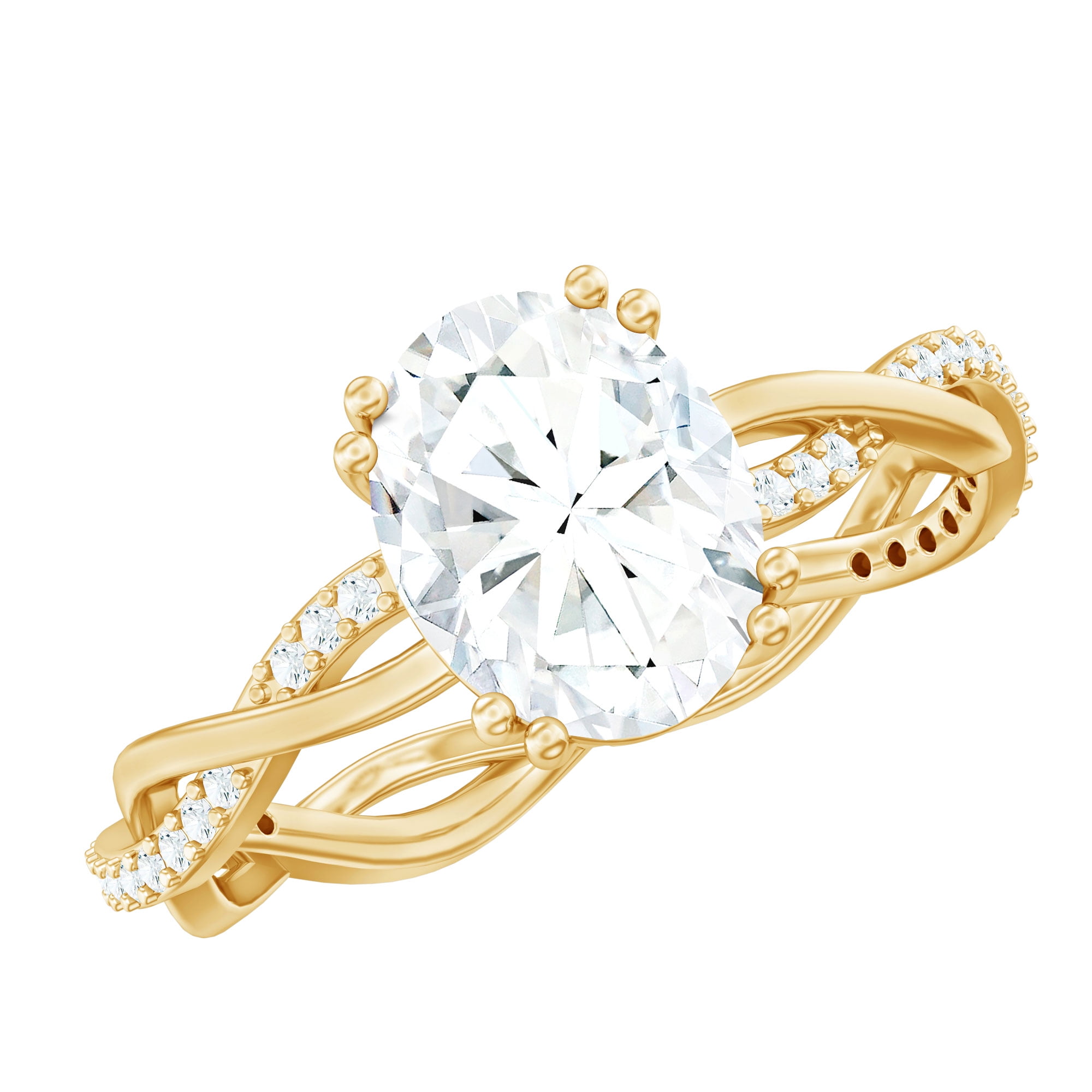 Rosec Jewels Lab Diamond Engagement Ring 2 Carat - 7X9 mm Oval ...