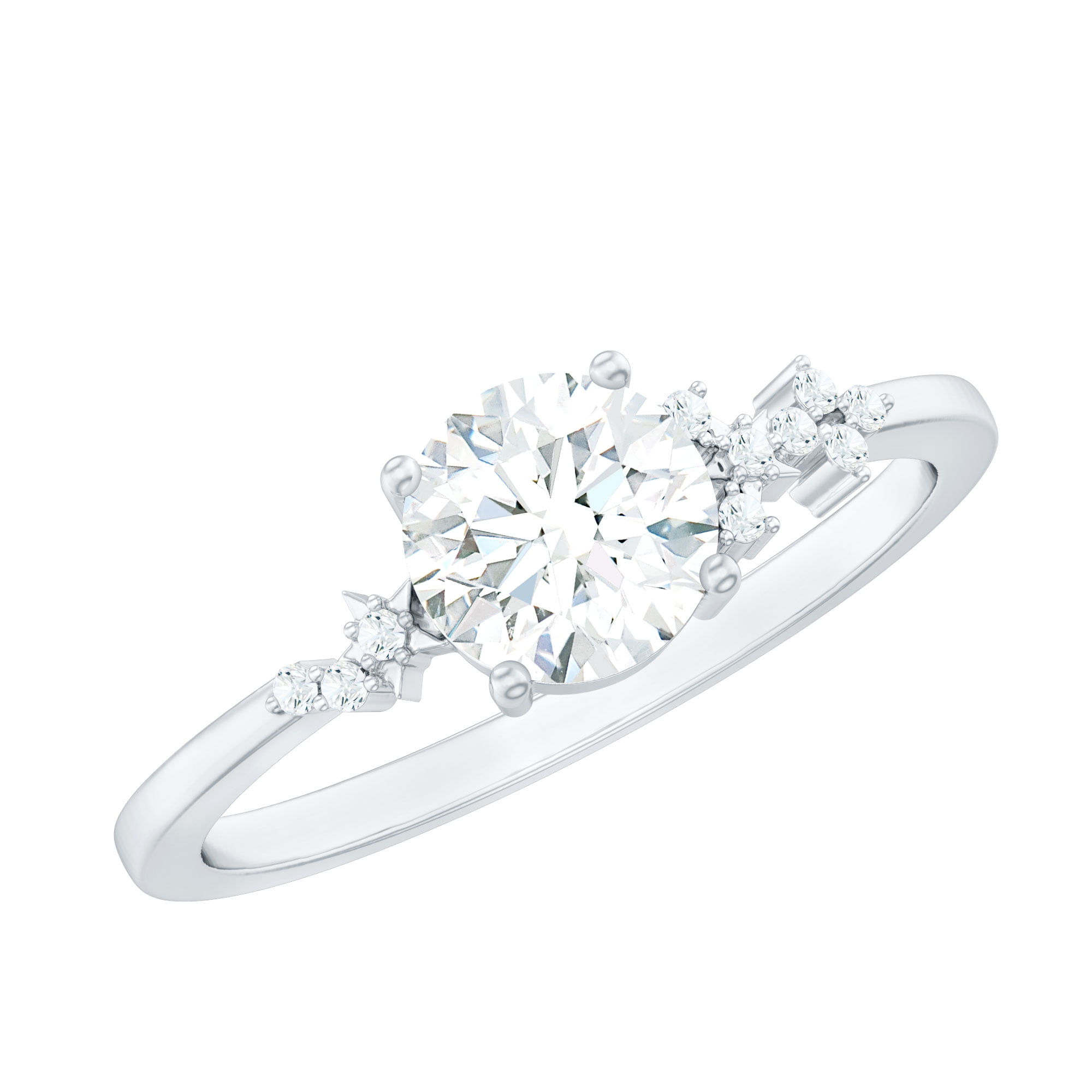 Rosec Jewels Lab Diamond Engagement Ring - Designer Promise Ring - 6 mm ...