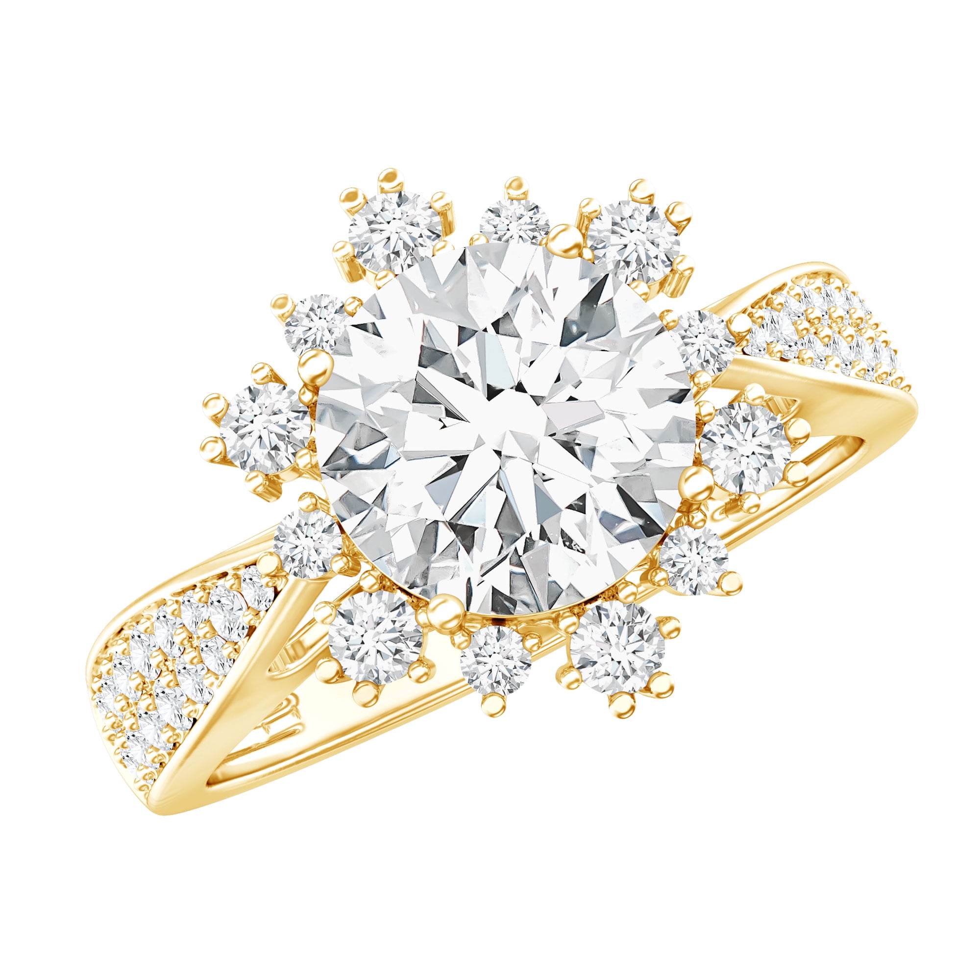 Rosec Jewels Lab Diamond Engagement Ring Women (2 Carat, 8 mm - EF-VS ...