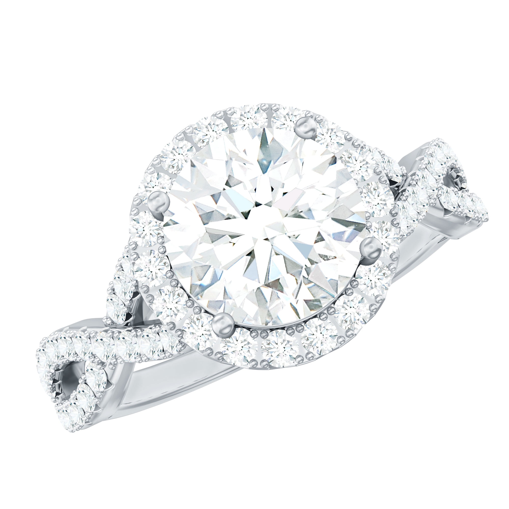 Rosec Jewels Lab Diamond Halo Engagement Ring - EF-VS Quality Certified ...