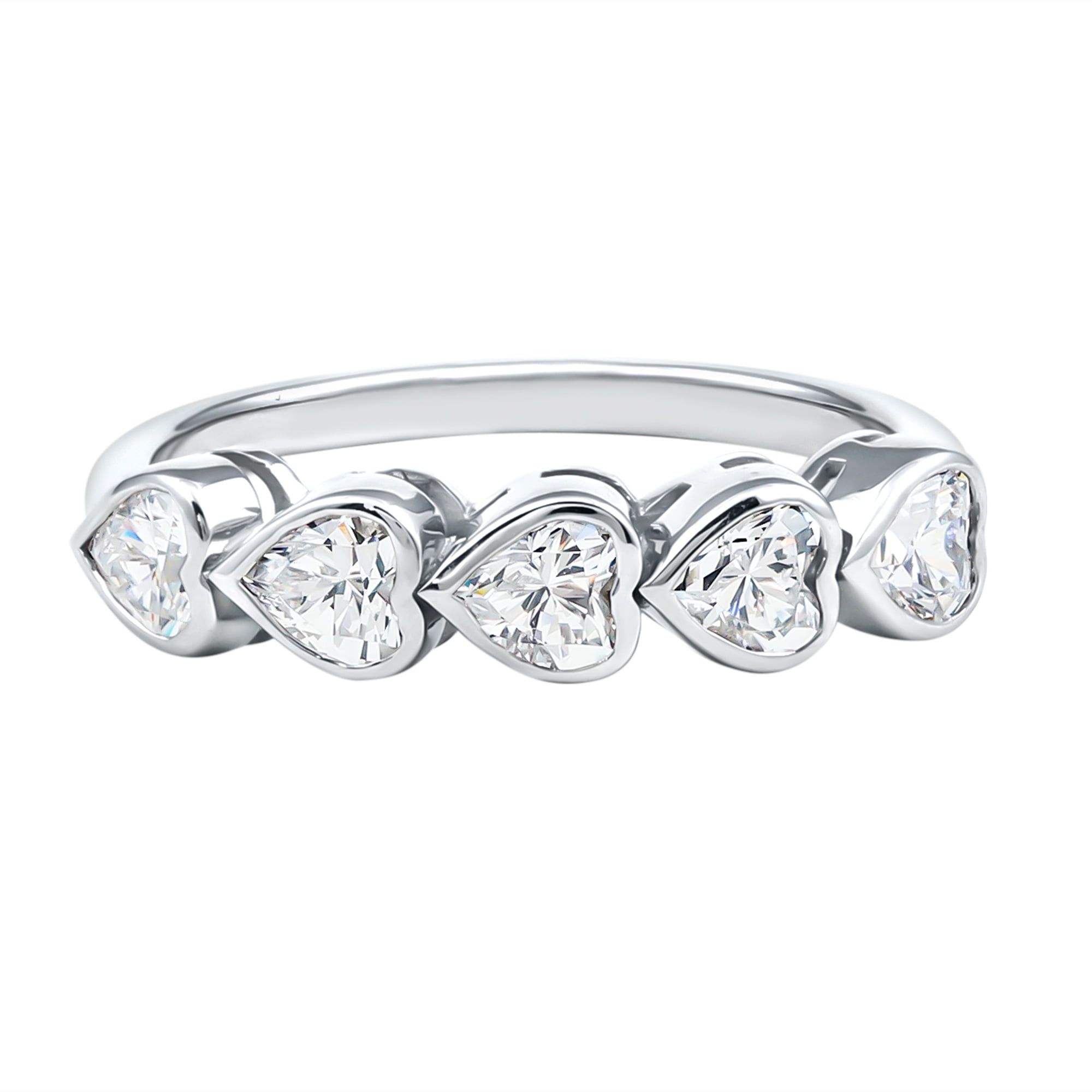 Rosec Jewels Lab Diamond Heart Promise Ring - 5 Stone Ring - Ready to ...