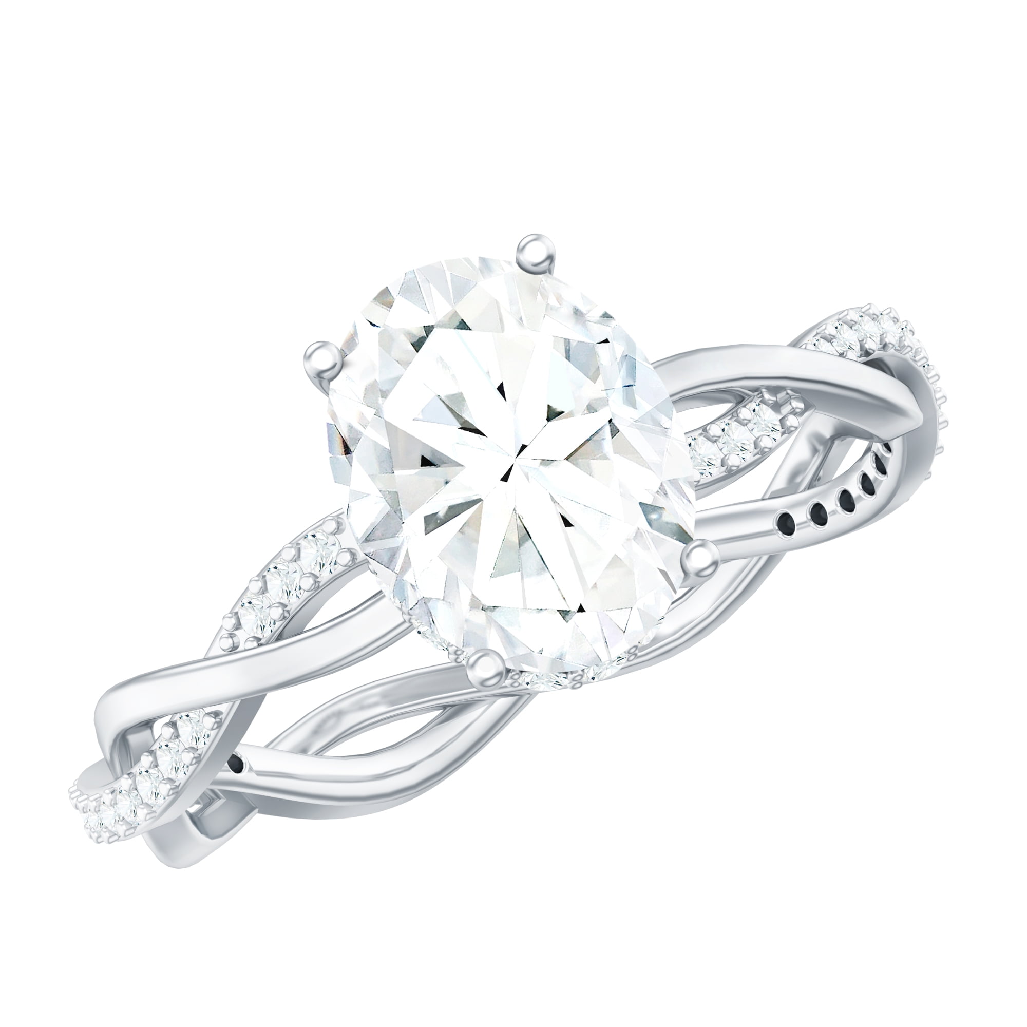 Rosec Jewels Lab Diamond Solitaire Engagement Ring 2 Carat - 7X9 mm ...