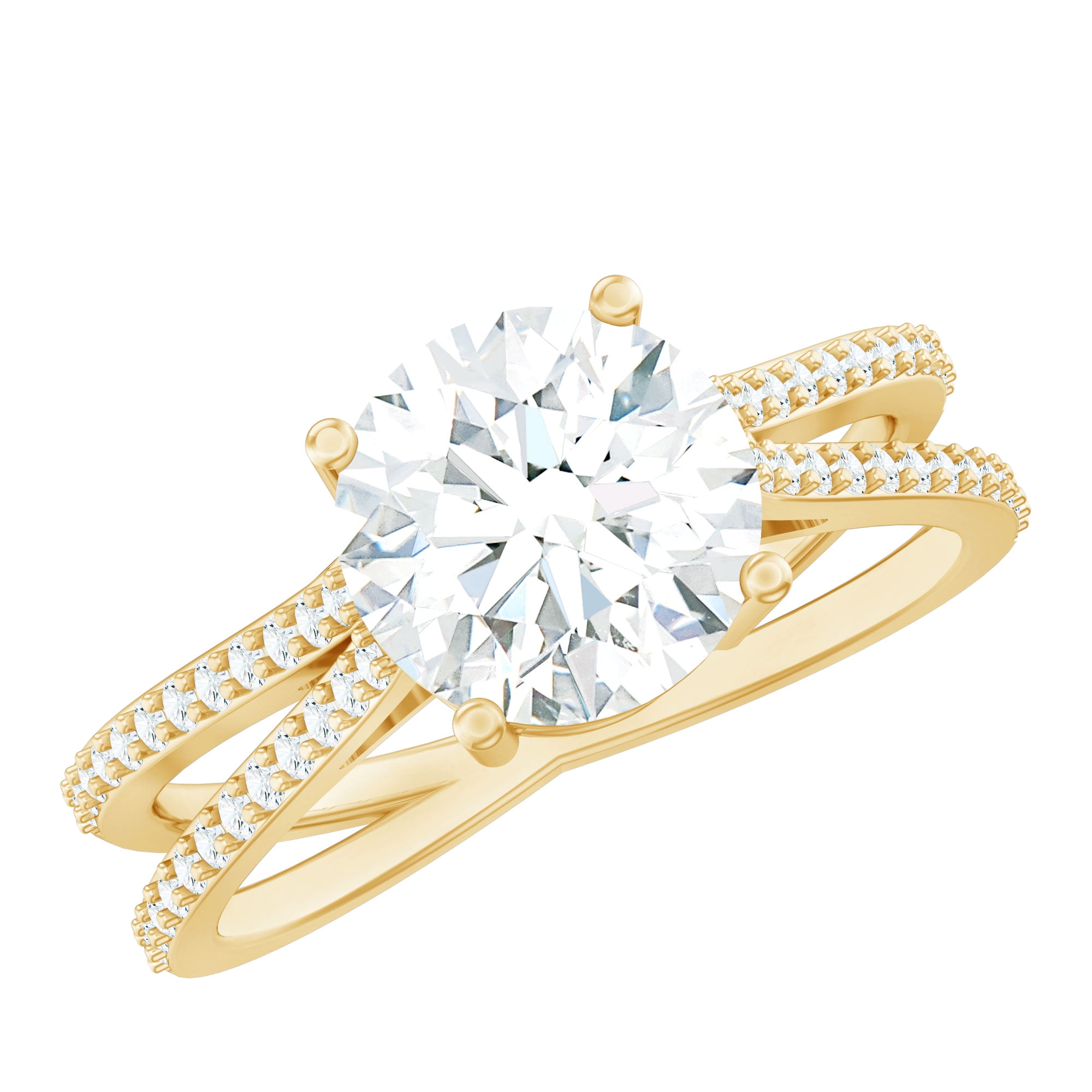 Rosec Jewels Lab Diamond Solitaire Ring 2 Ct - Classic Engagement Ring ...