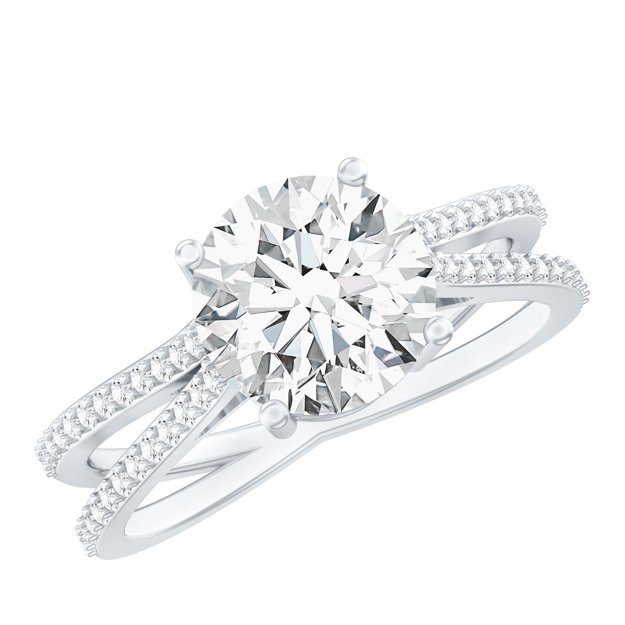 Rosec Jewels Lab Diamond Solitaire Ring 2 Ct - Classic Engagement Ring ...