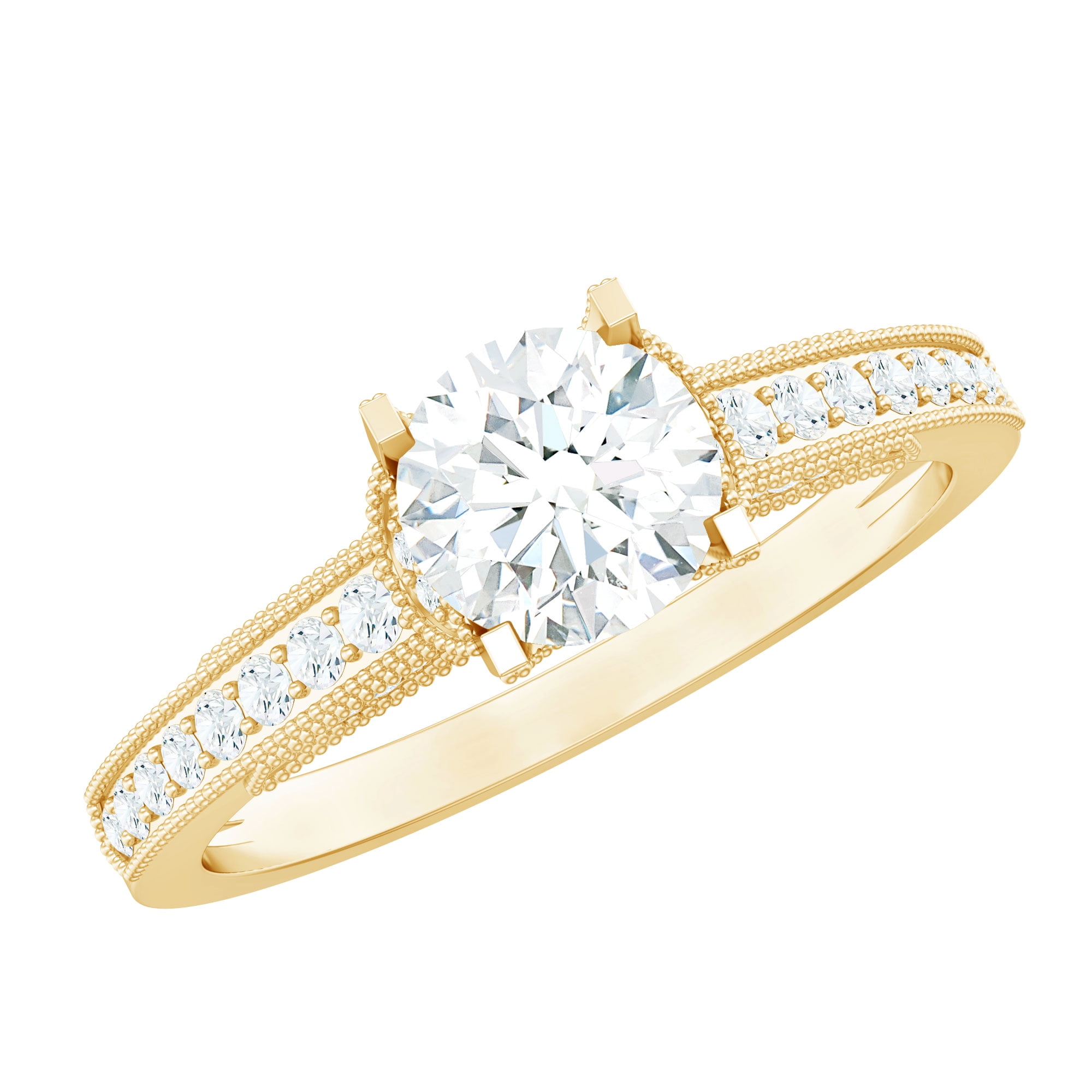 Rosec Jewels Lab Diamond Vintage Engagement Ring 1 Ct - 6 MM - EF-VS ...