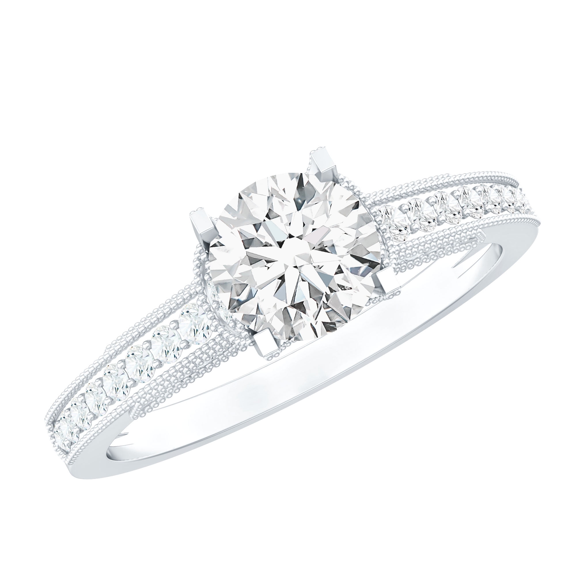 Rosec Jewels Lab Diamond Vintage Engagement Ring 1 Ct - 6 MM - EF-VS ...