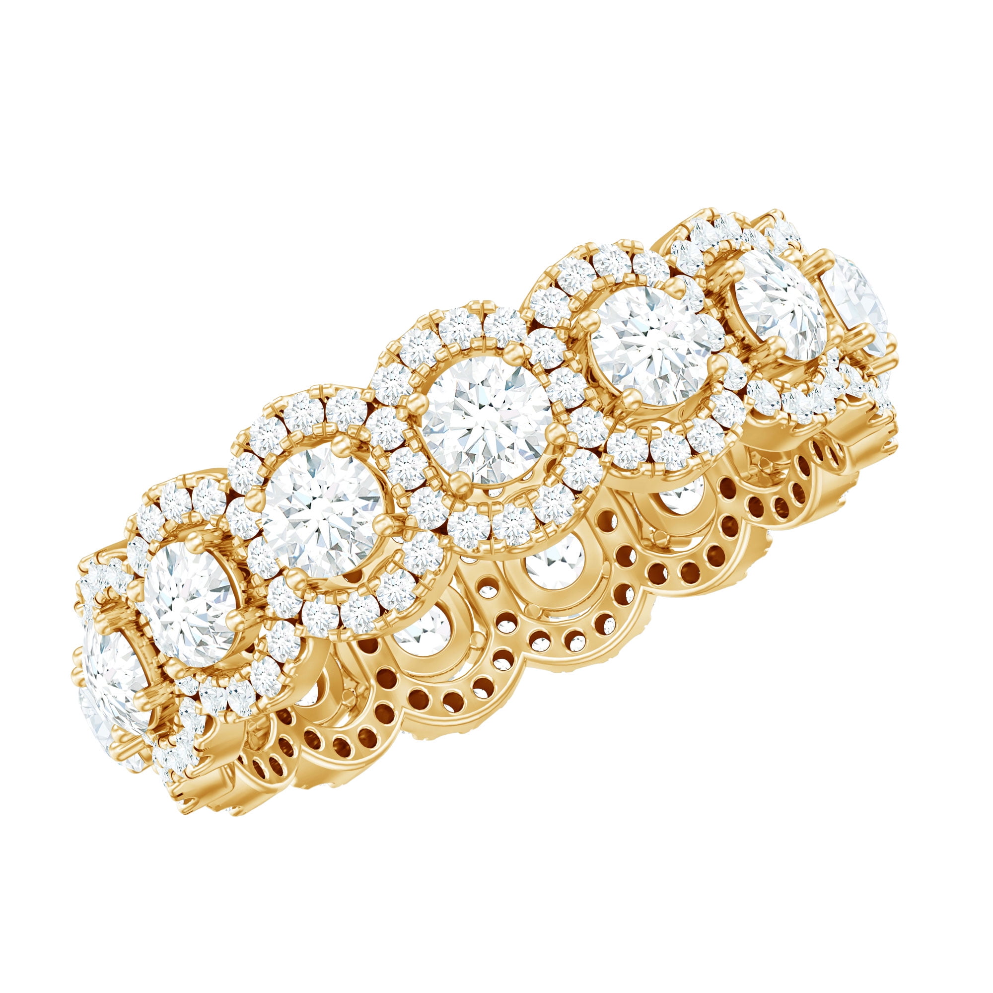 Rosec Jewels Lab Diamond Wedding Band Ring - Classic Full Eternity Ring ...