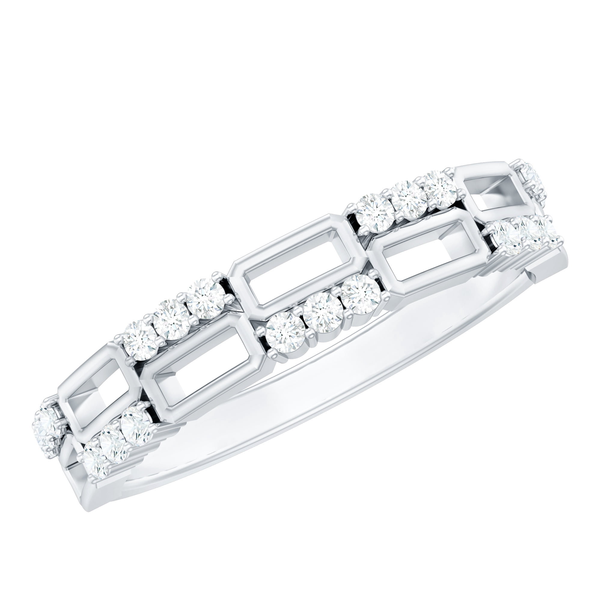 Rosec Jewels Lab Grown Diamond Anniversary Half Eternity Ring Band (EF ...