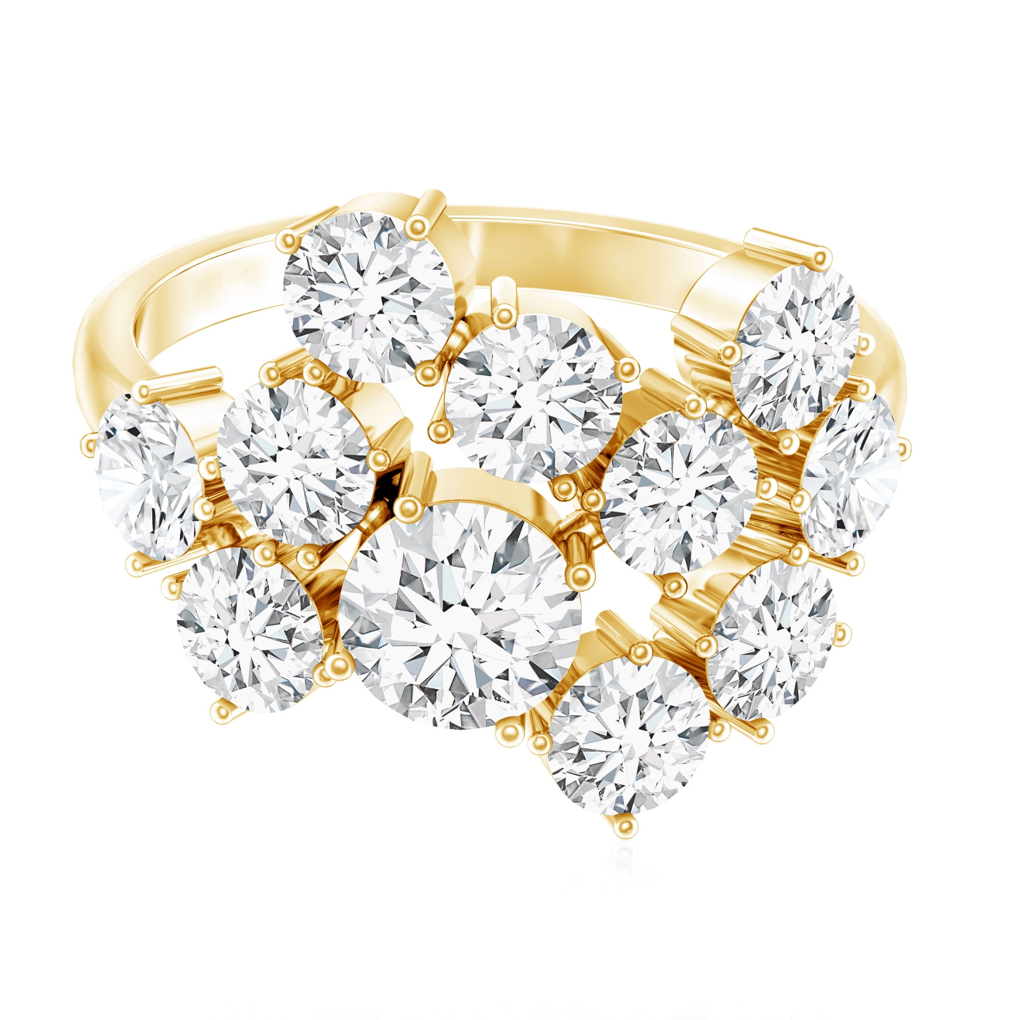 Rosec Jewels Lab Grown Diamond Cluster Engagement Ring - Statement Ring ...