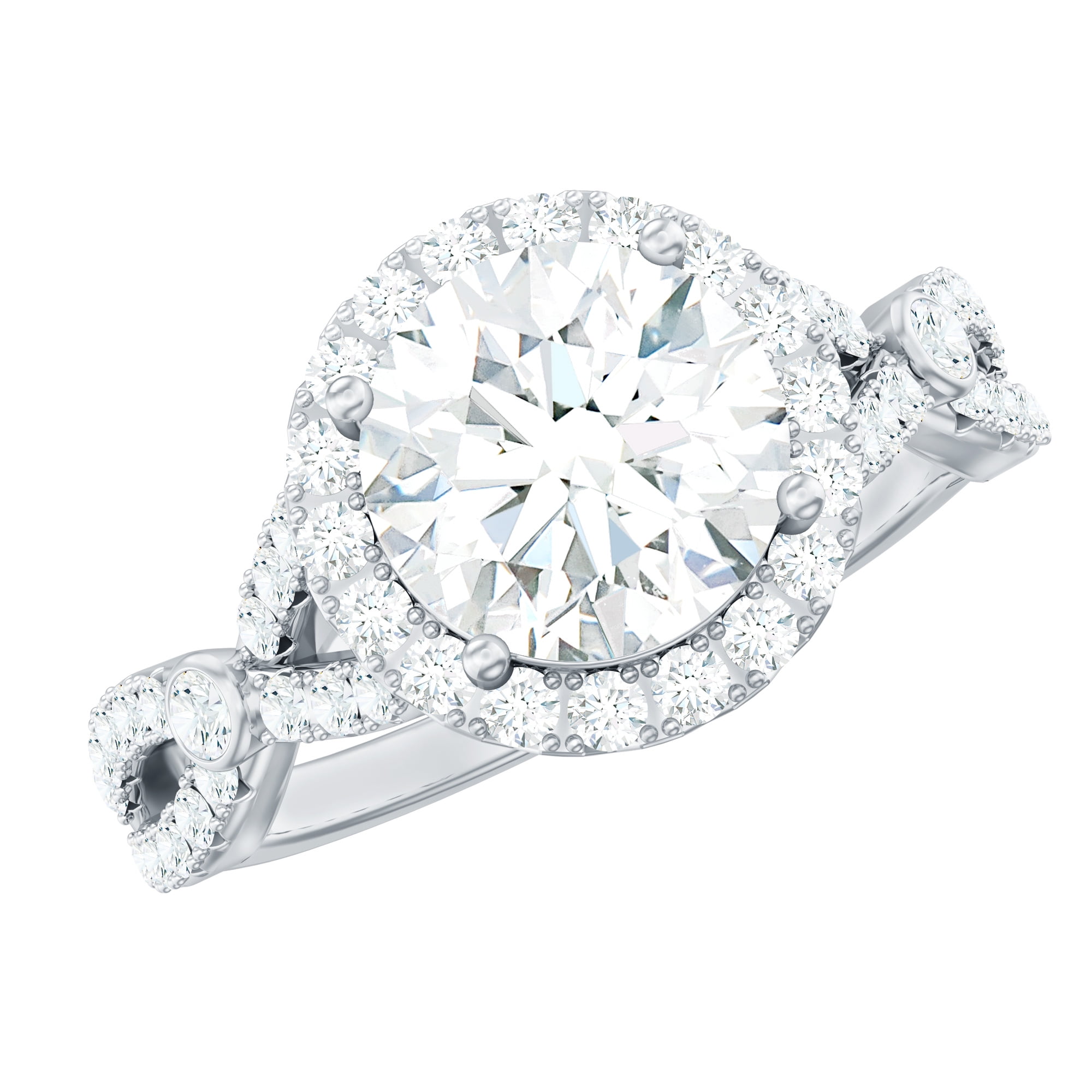 Rosec Jewels Lab Grown Diamond Engagement Ring - Ef-VS Quality Certified Diamond Circle Ring ...