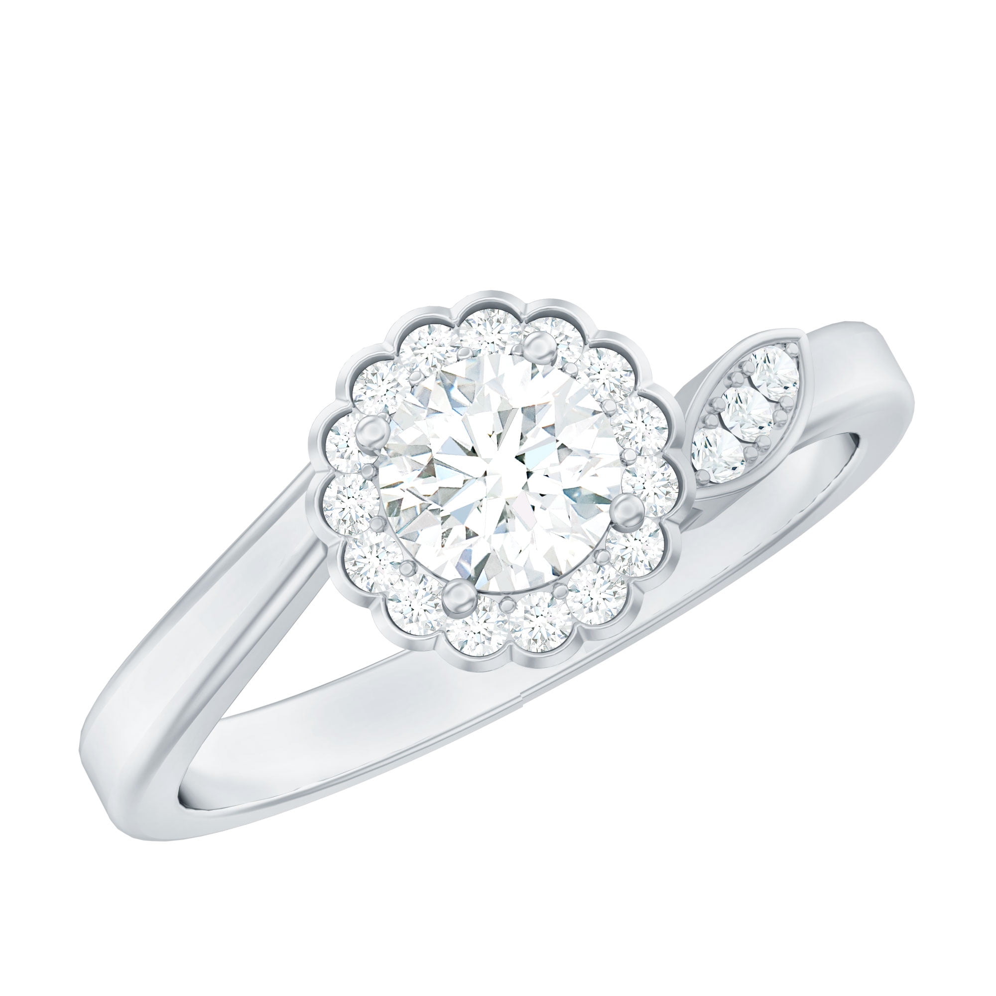 Rosec Jewels Lab Grown Diamond Floral Ring | Promise Engagement Ring ...