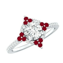 Rosec Jewels Certified Lab Grown Ruby Wedding Bridal Ring Set - Pear ...