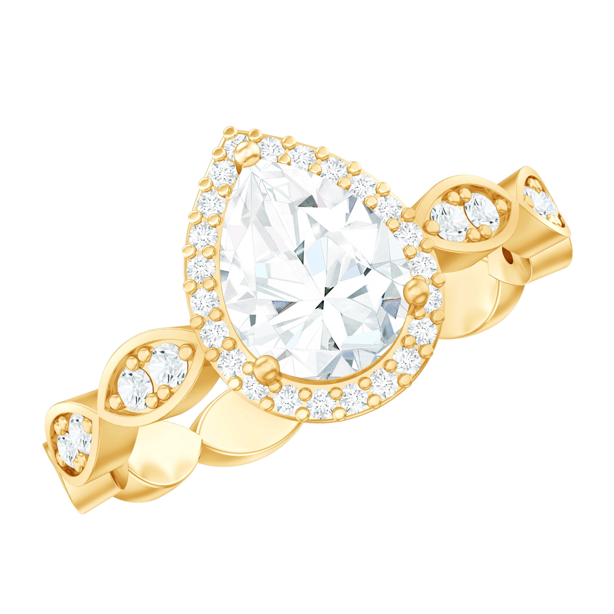 Rosec Jewels Lab Grown Diamond Halo Ring - Teardrop Engagement Ring 1 ...