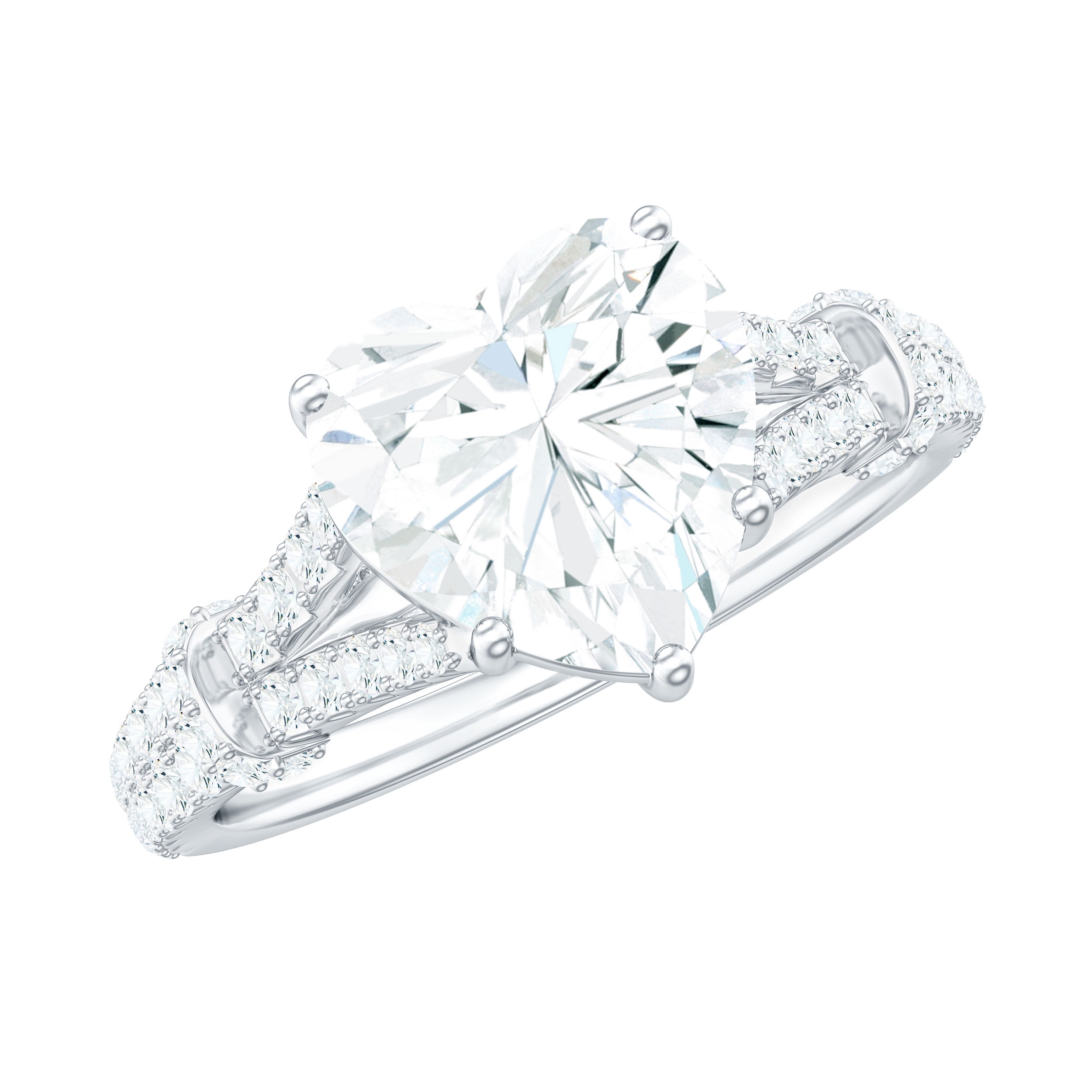 Rosec Jewels Lab Grown Diamond Heart Engagement Ring 2 Carat - 8 mm ...