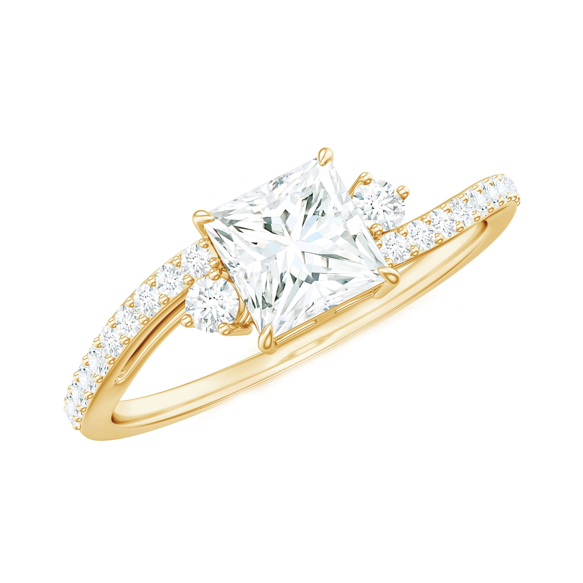 Rosec Jewels Lab Grown Diamond Princess Cut Engagement Ring - 5 mm - 1 ...