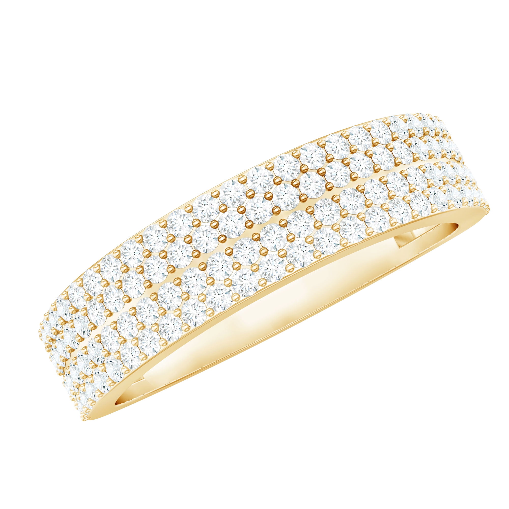 Rosec Jewels Lab Grown Diamond Wedding Band - EF-VS Quality Certified Half Eternity Ring (with ...