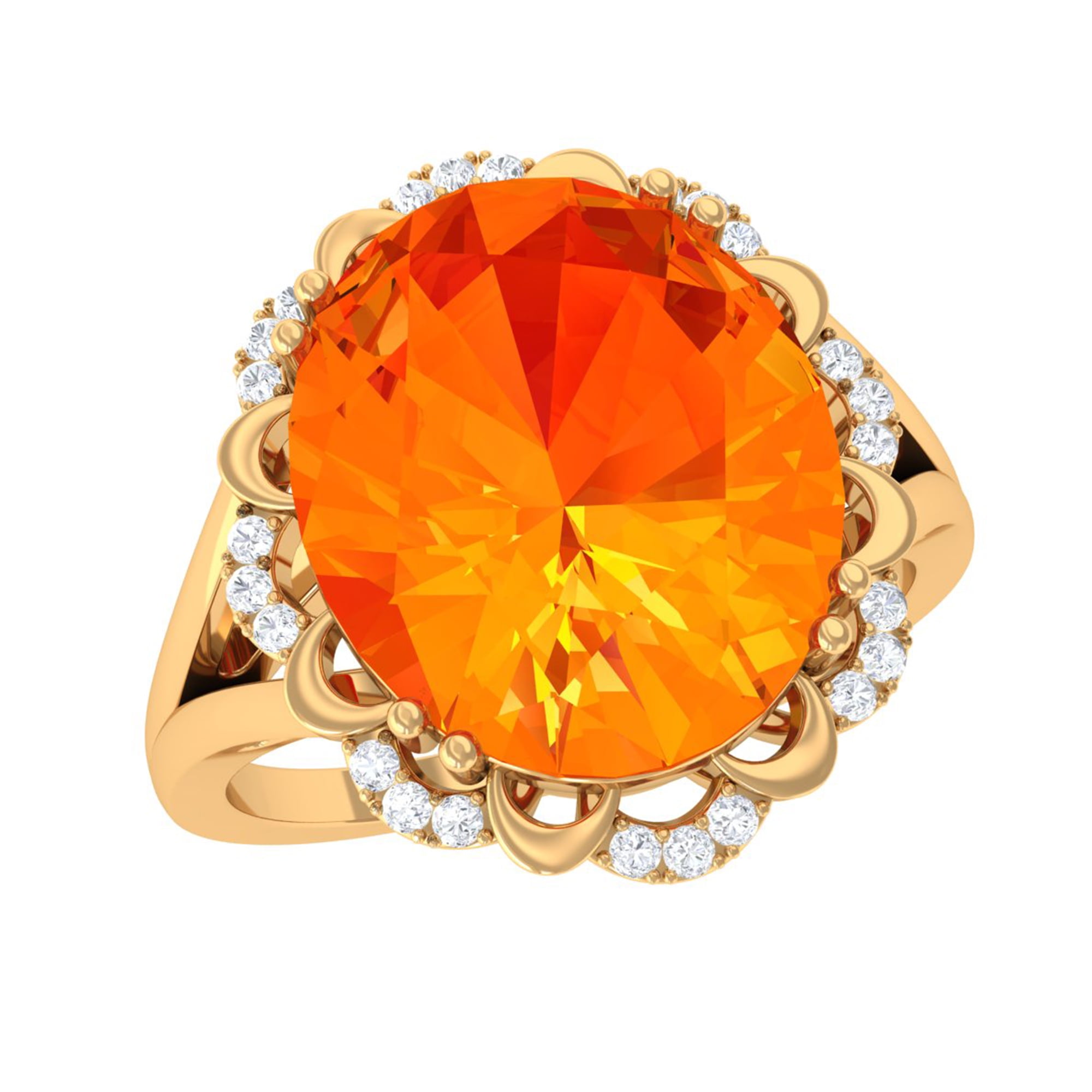 Rosec Jewels Lab Grown Orange Sapphire Vintage Inspired Ring with ...