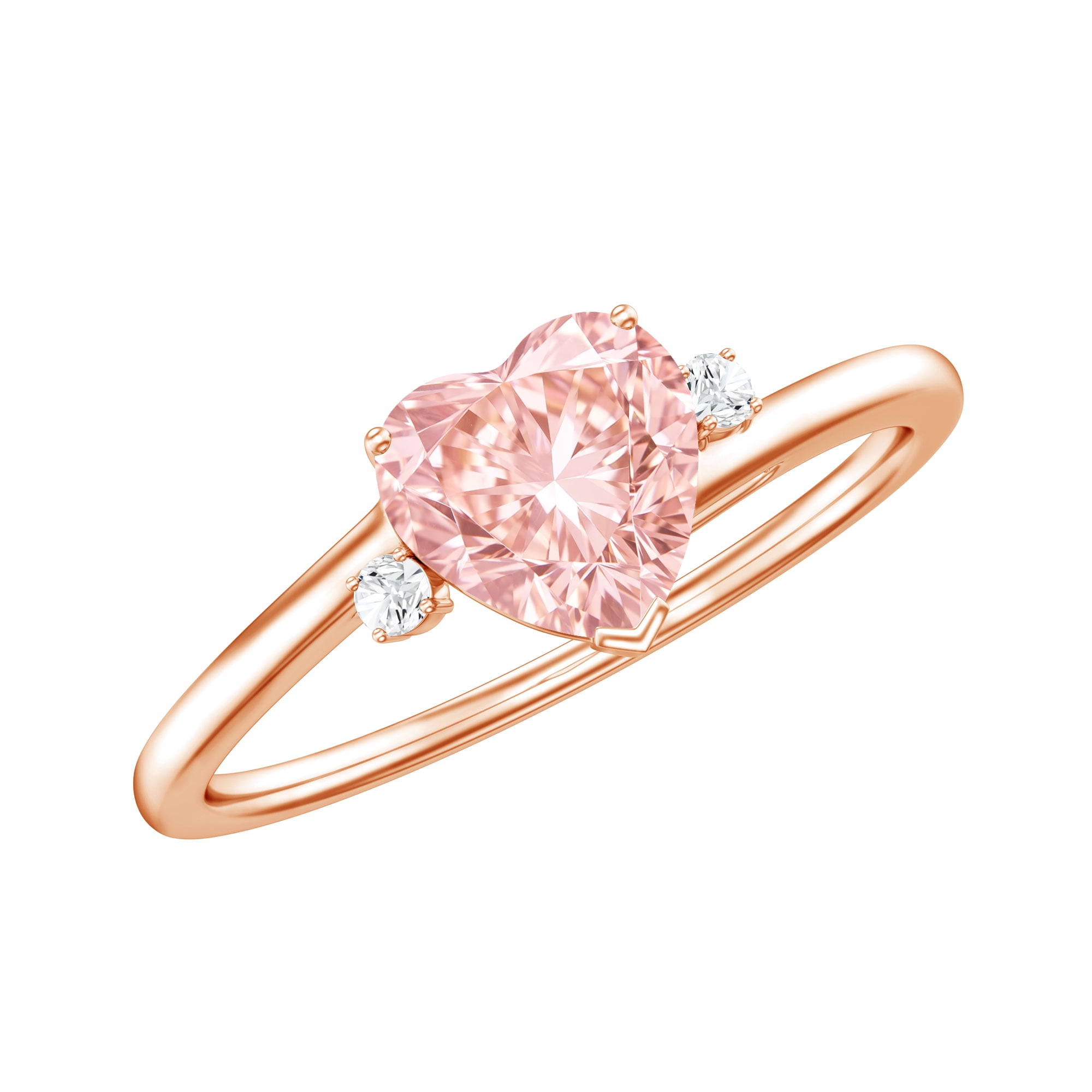 Rosec Jewels Lab Grown Pink Diamond Heart Promise Ring - Fancy Pink ...