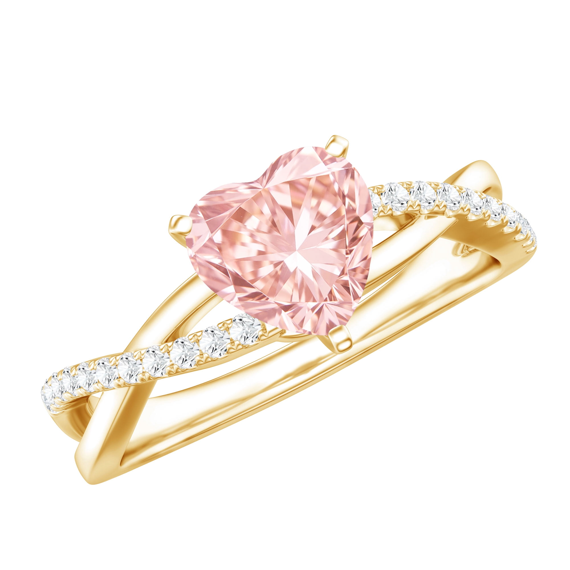 Rosec Jewels Lab Grown Pink Diamond Solitaire Heart Engagement Ring 1 ...