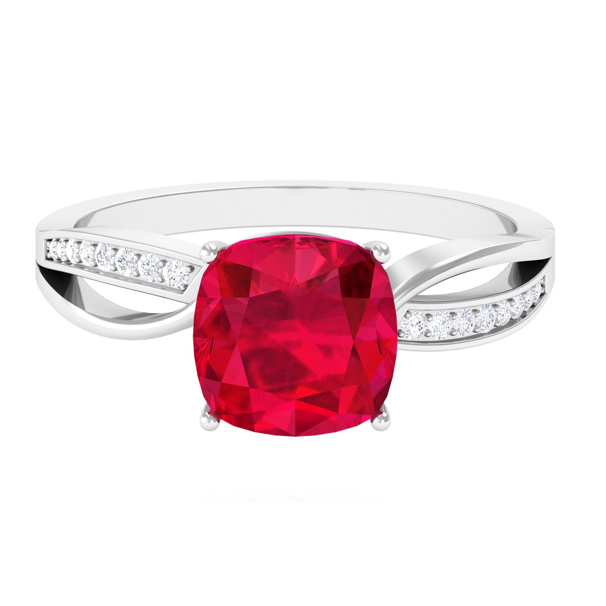 Rosec Jewels Lab Grown Ruby Solitaire Infinity Ring for Women with ...