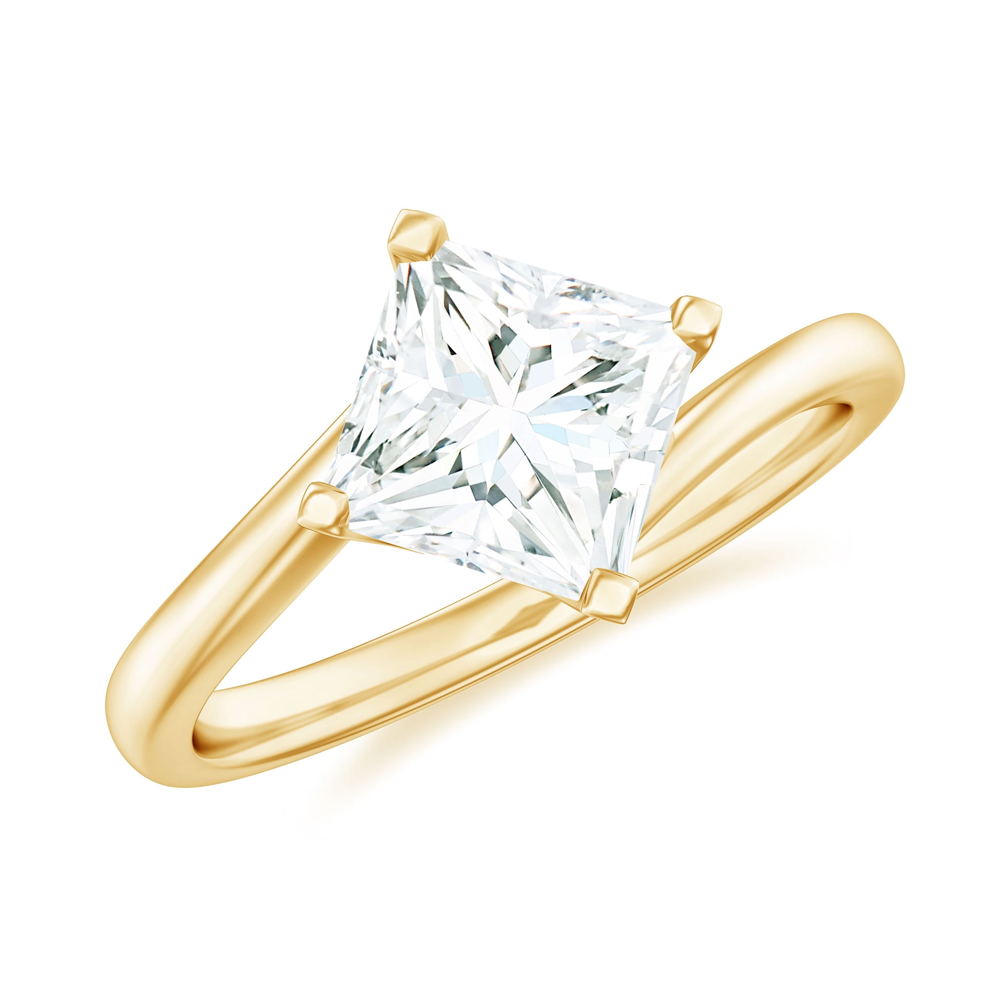 Rosec Jewels Lab Made Diamond Princess Cut Engagement Ring 1 Ct (Ef-Vs ...