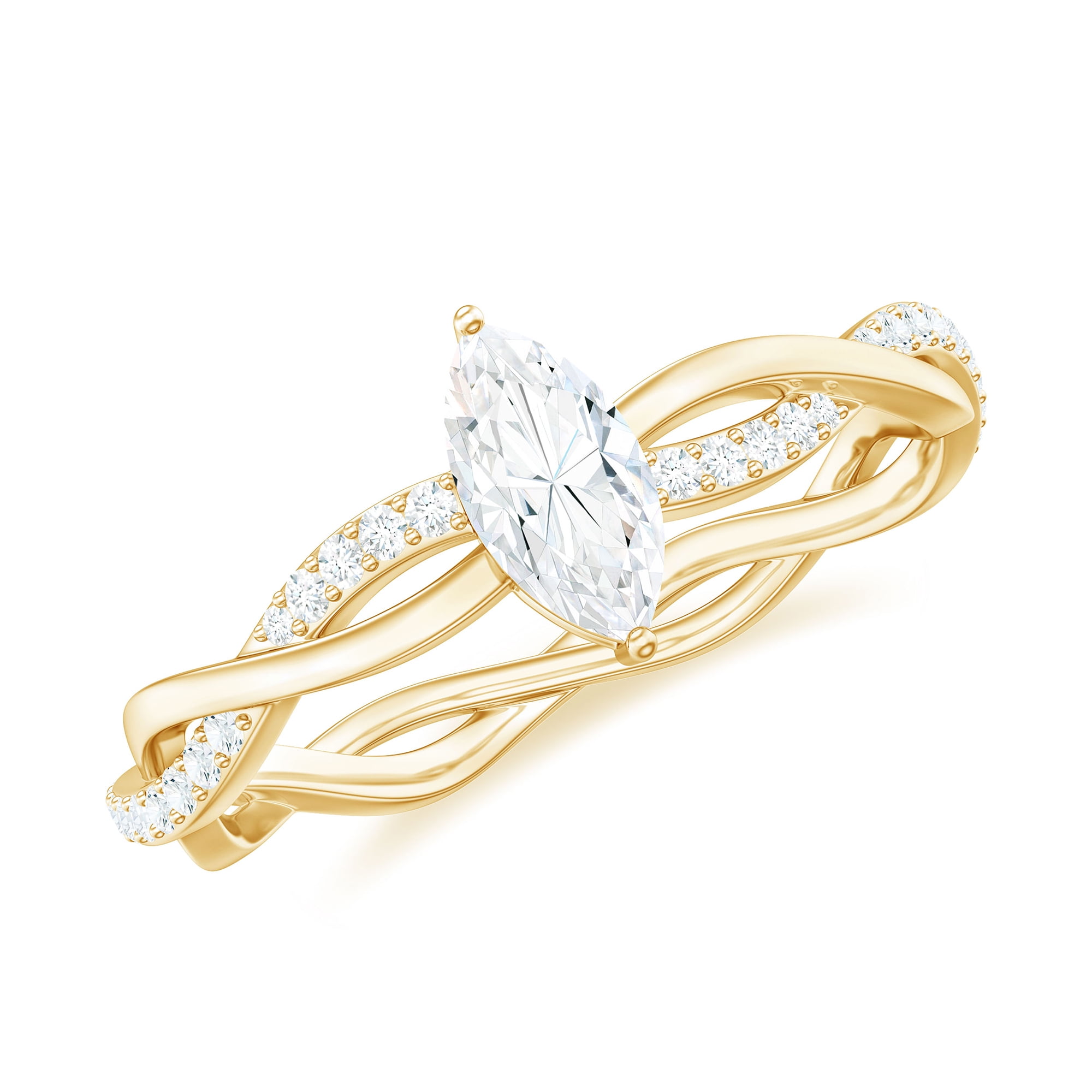 Rosec Jewels Marquise Cut Moissanite Solitaire Engagement Ring, Braided ...