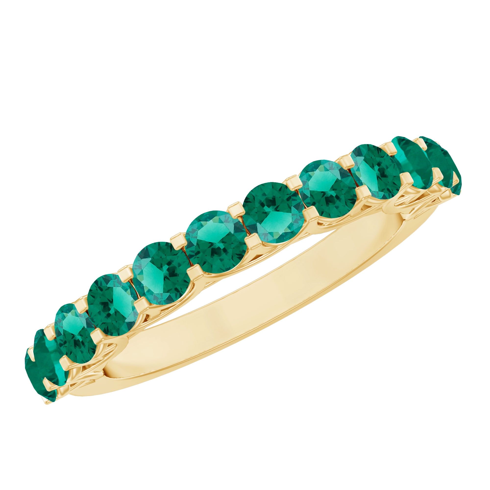 Rosec Jewels Minimal Half Eternity Ring with Lab Created Emerald for ...