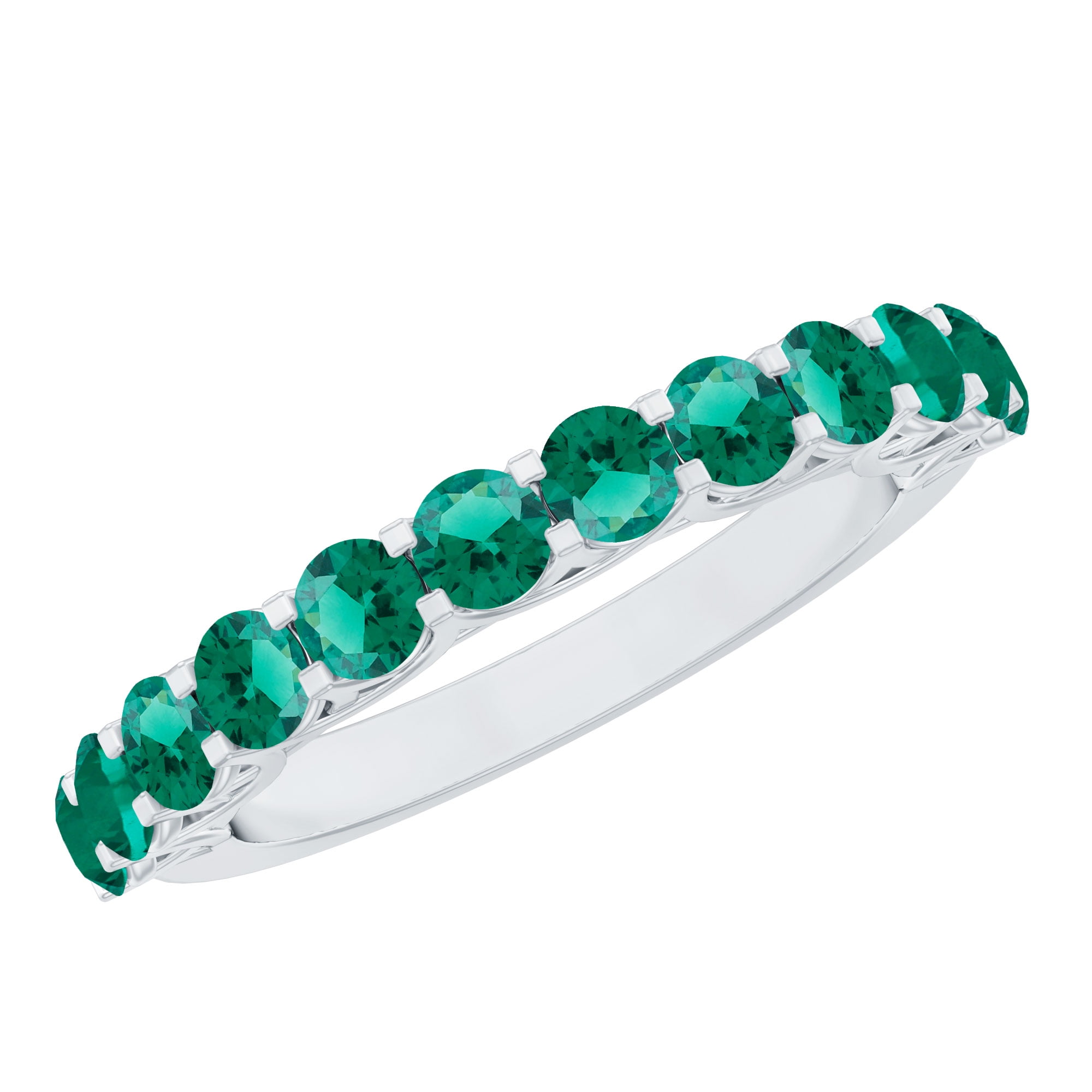 Rosec Jewels Minimal Half Eternity Ring with Lab Created Emerald for ...