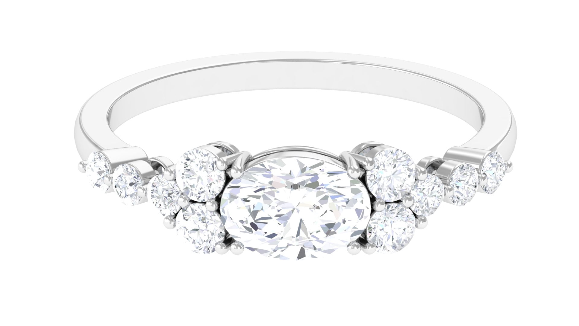 Rosec Jewels Minimal Moissanite Promise Engagement Ring for Women ...