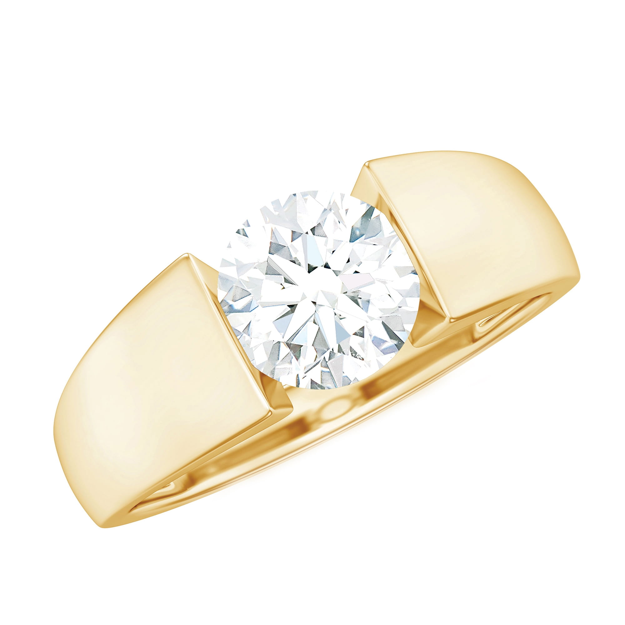 Rosec Jewels Moissanite Engagement Ring 2 Carat - 8 mm - Mens Wedding ...