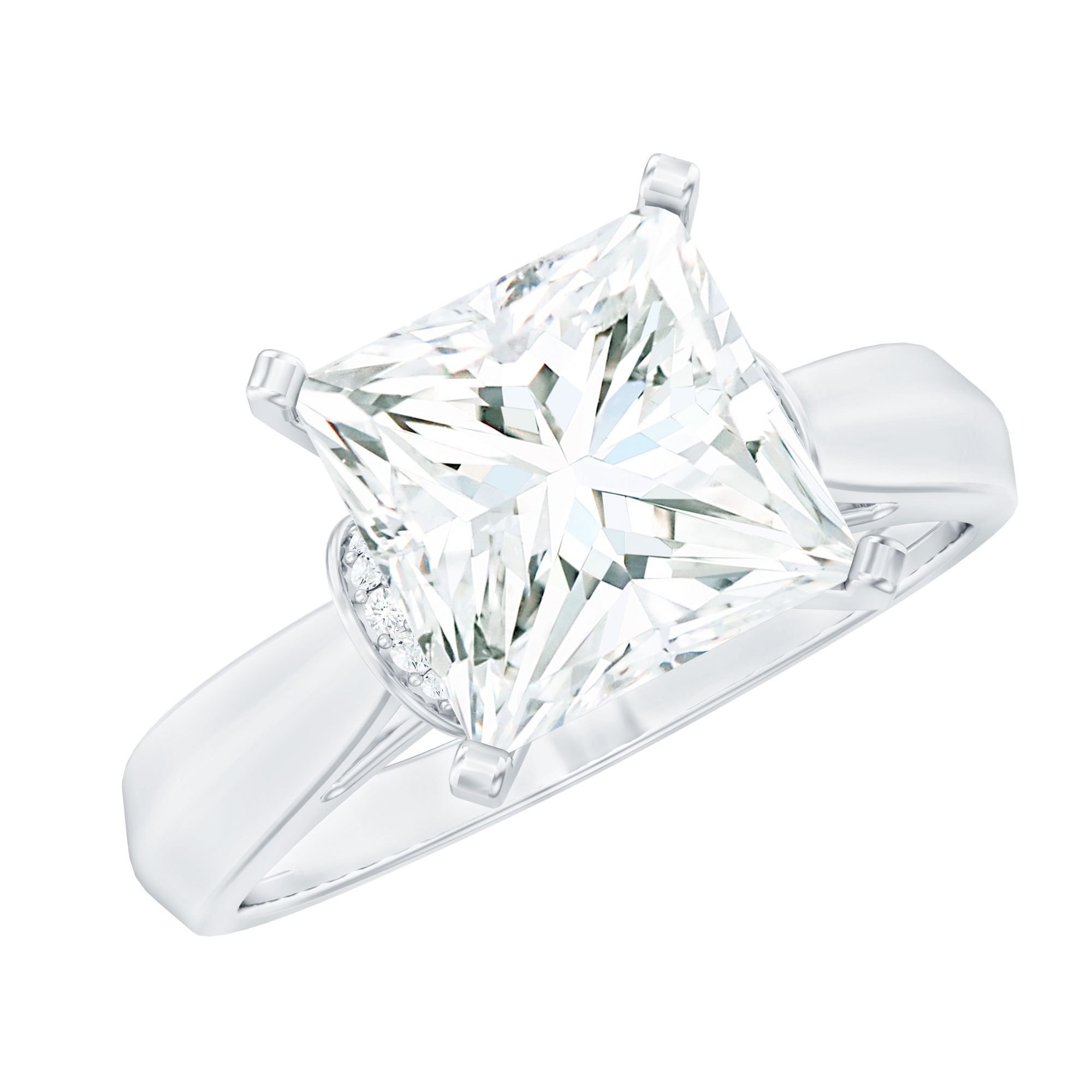 Rosec Jewels Moissanite Solitaire Engagement Ring with Collar, 8 mm ...