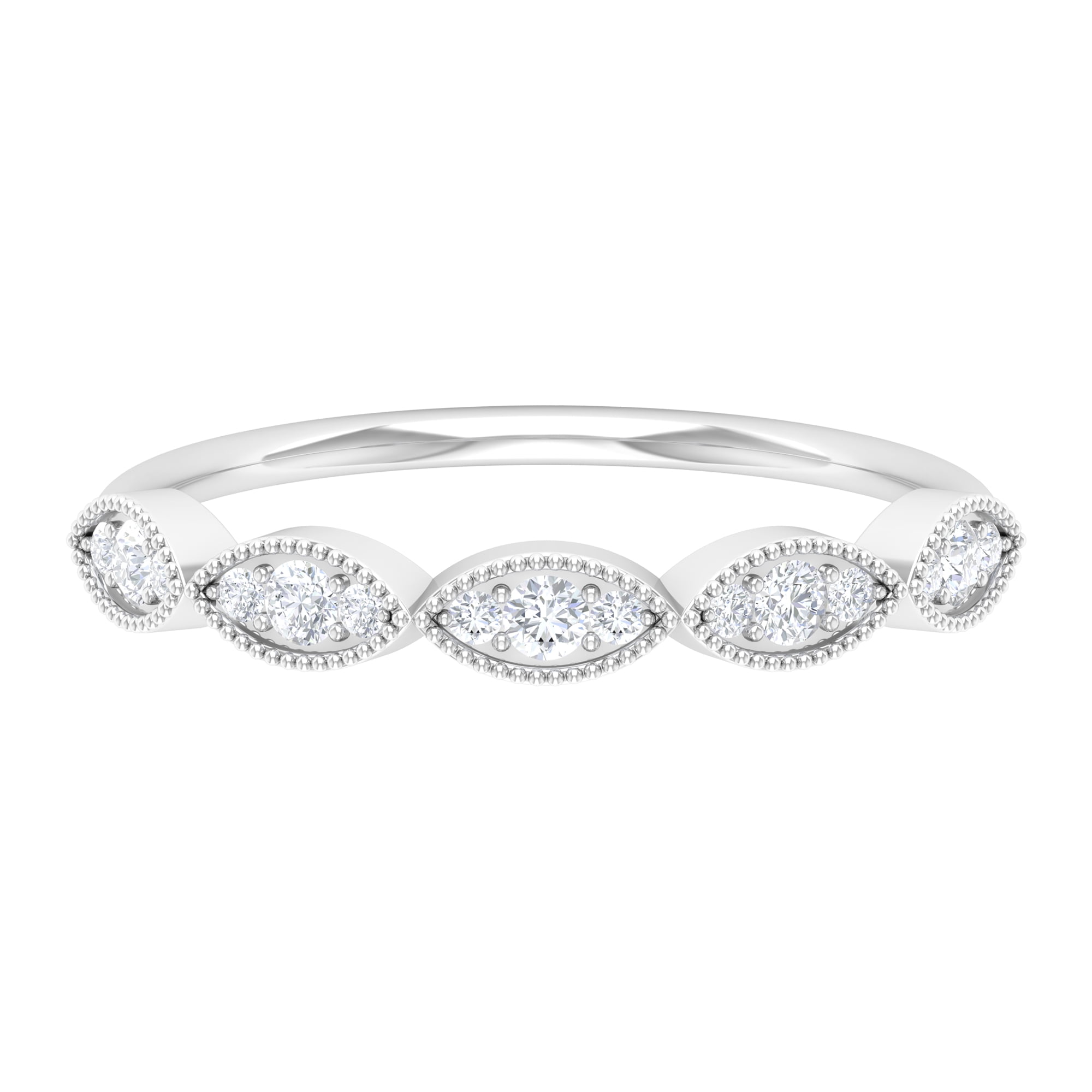 Rosec Jewels Moissanite and Gold Marquise Shape Stackable Ring with ...