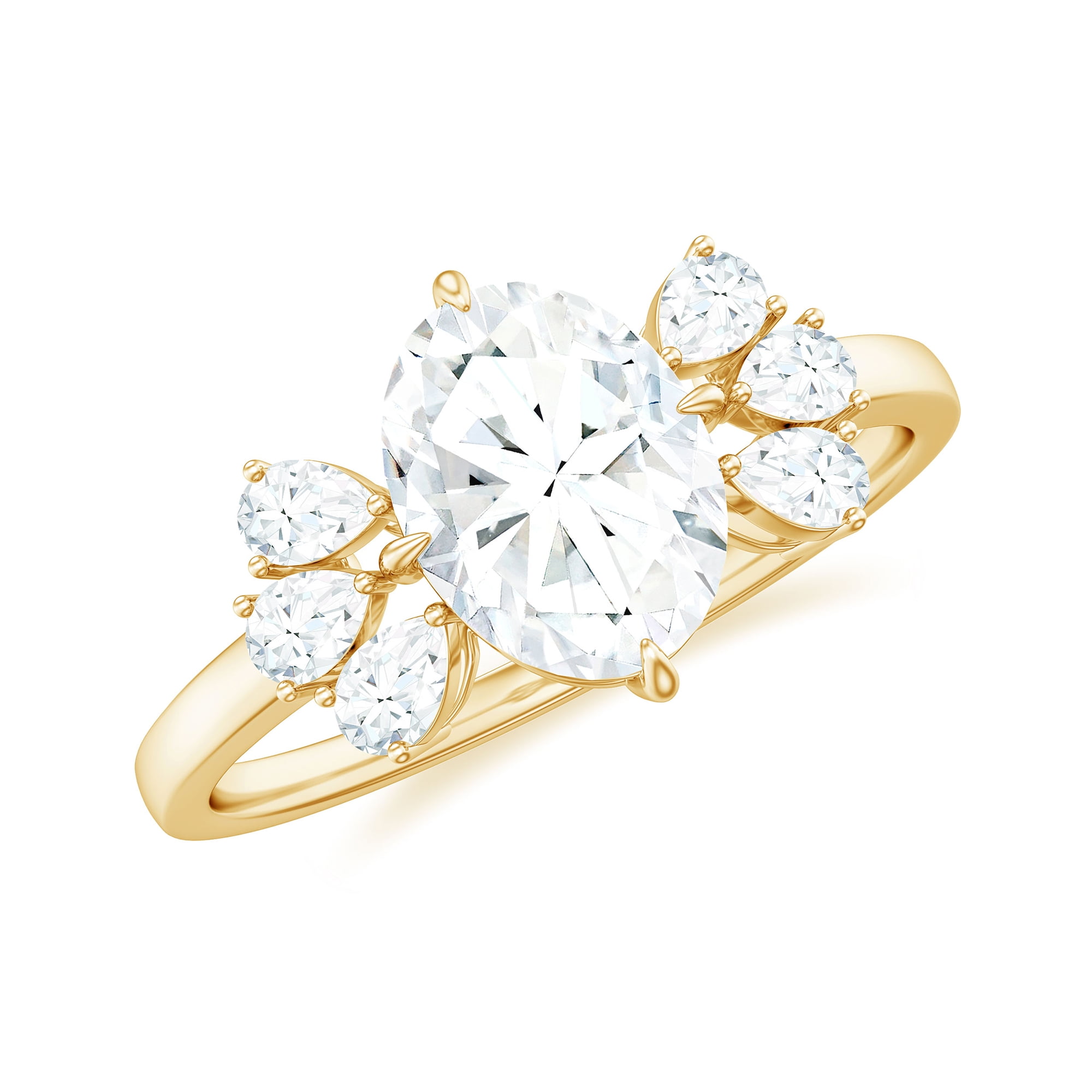 Rosec Jewels Oval Cut Solitaire Moissanite Ring, Engagement Ring with ...