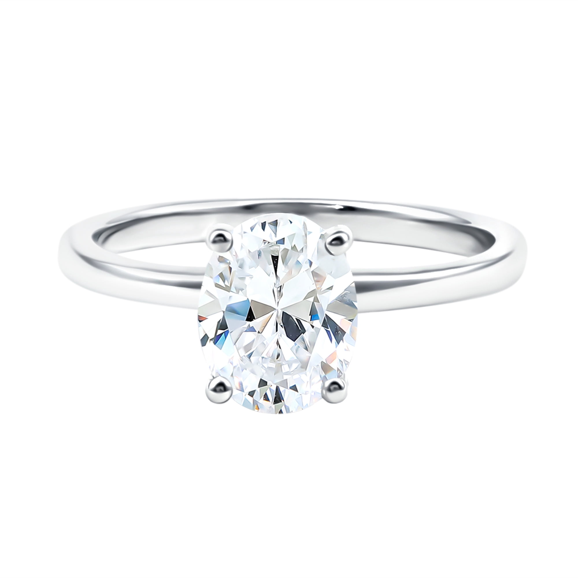 Rosec Jewels Oval Lab Diamond Ring 2 Ct - Big Solitaire Engagement Ring ...