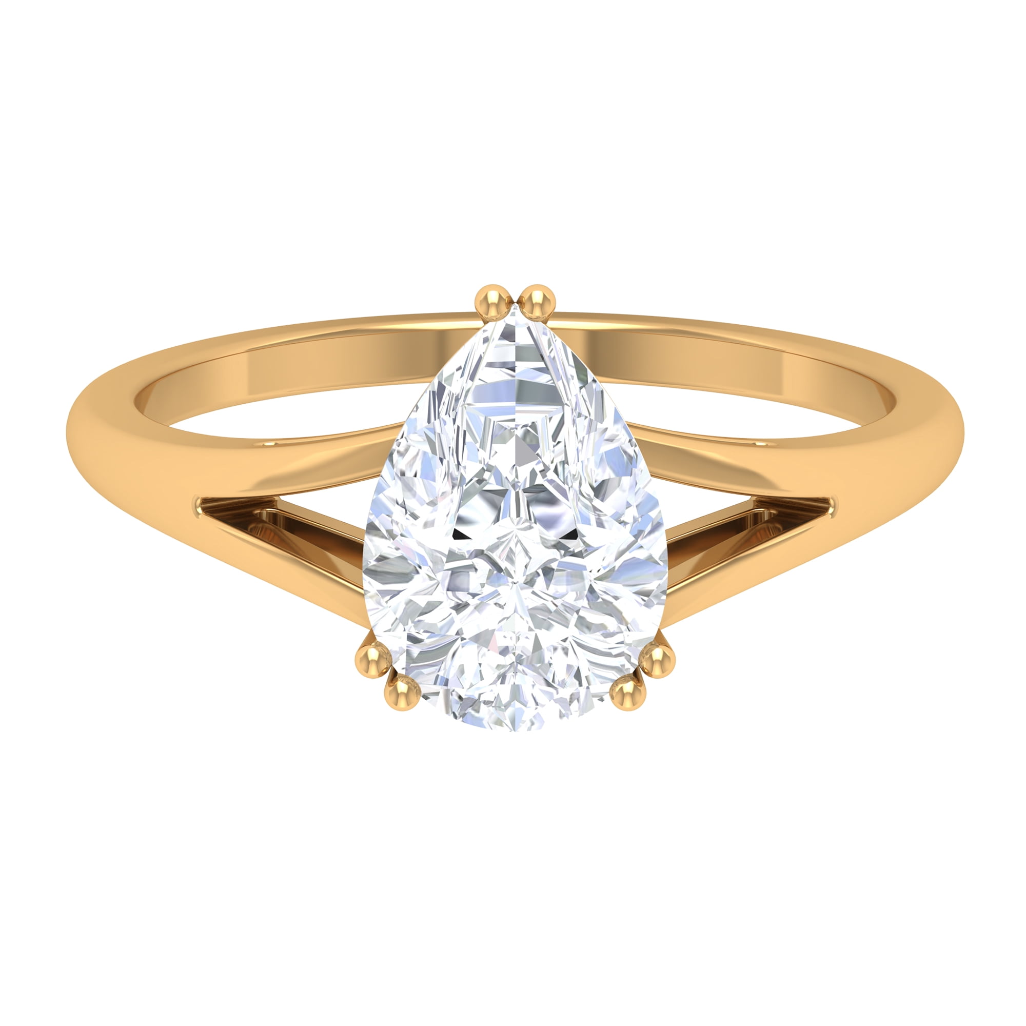 Rosec Jewels Pear Shaped Moissanite Solitaire Engagement Ring 2 Ct ...