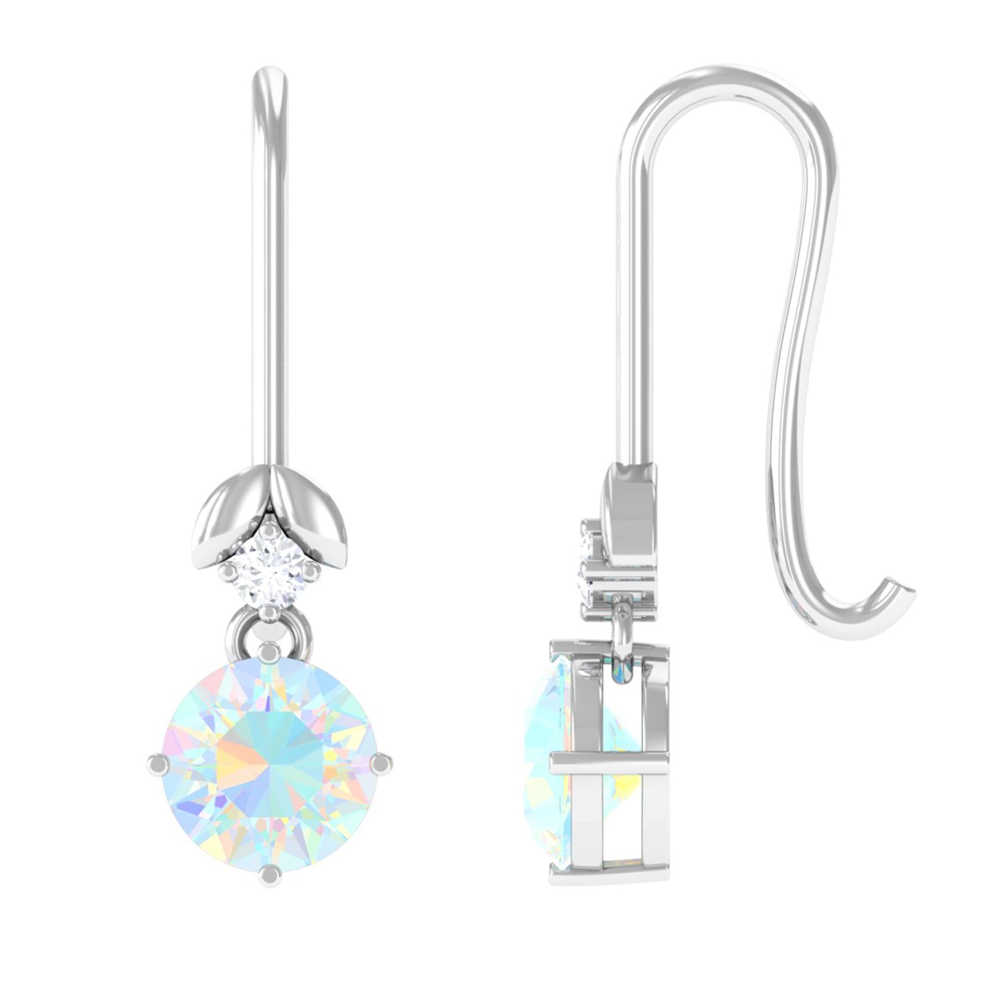 Rosec Jewels Real Ethiopian Opal Drop Earrings with Diamond for Women ...