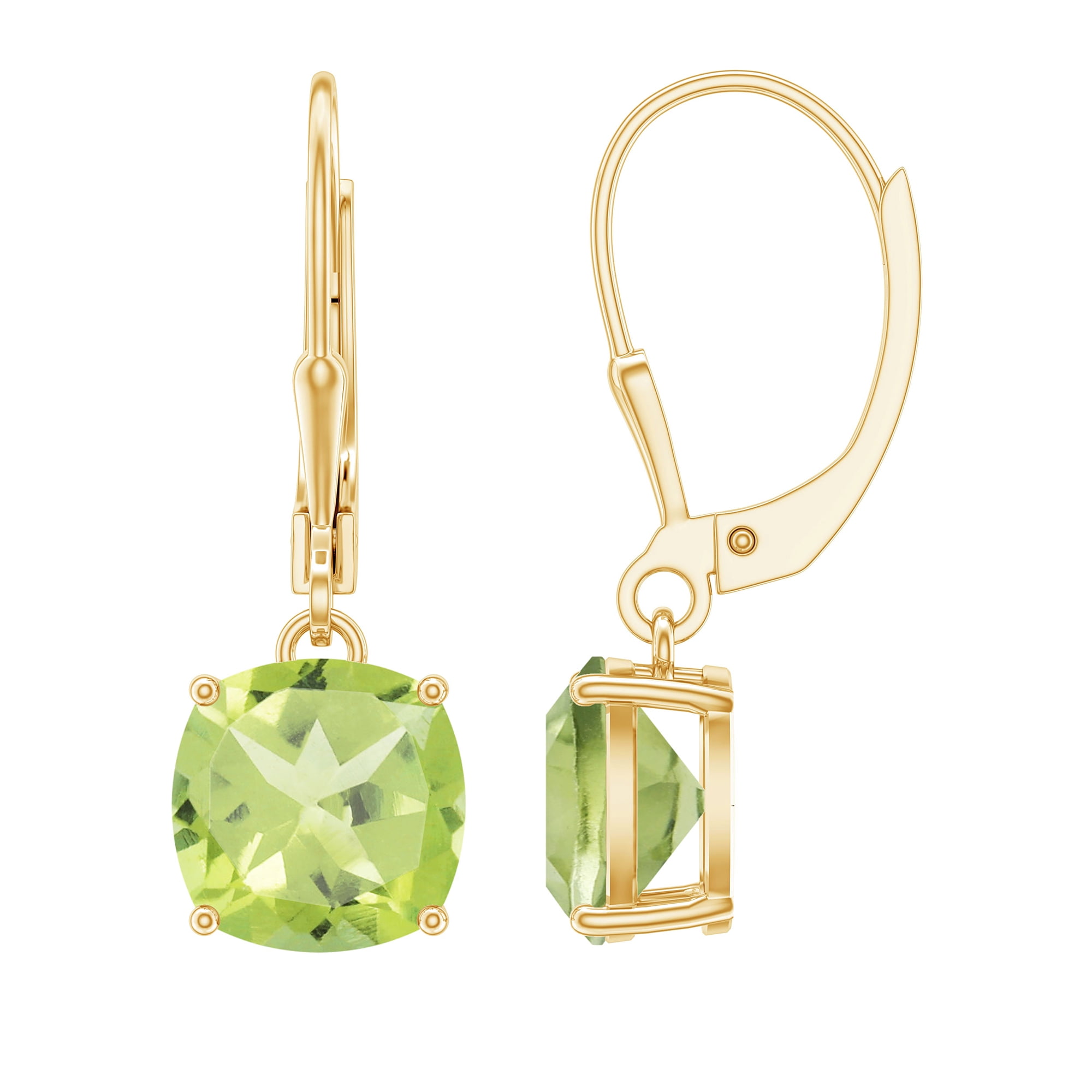 Rosec Jewels Real Peridot Solitaire Drop Earrings for Women - AAA ...