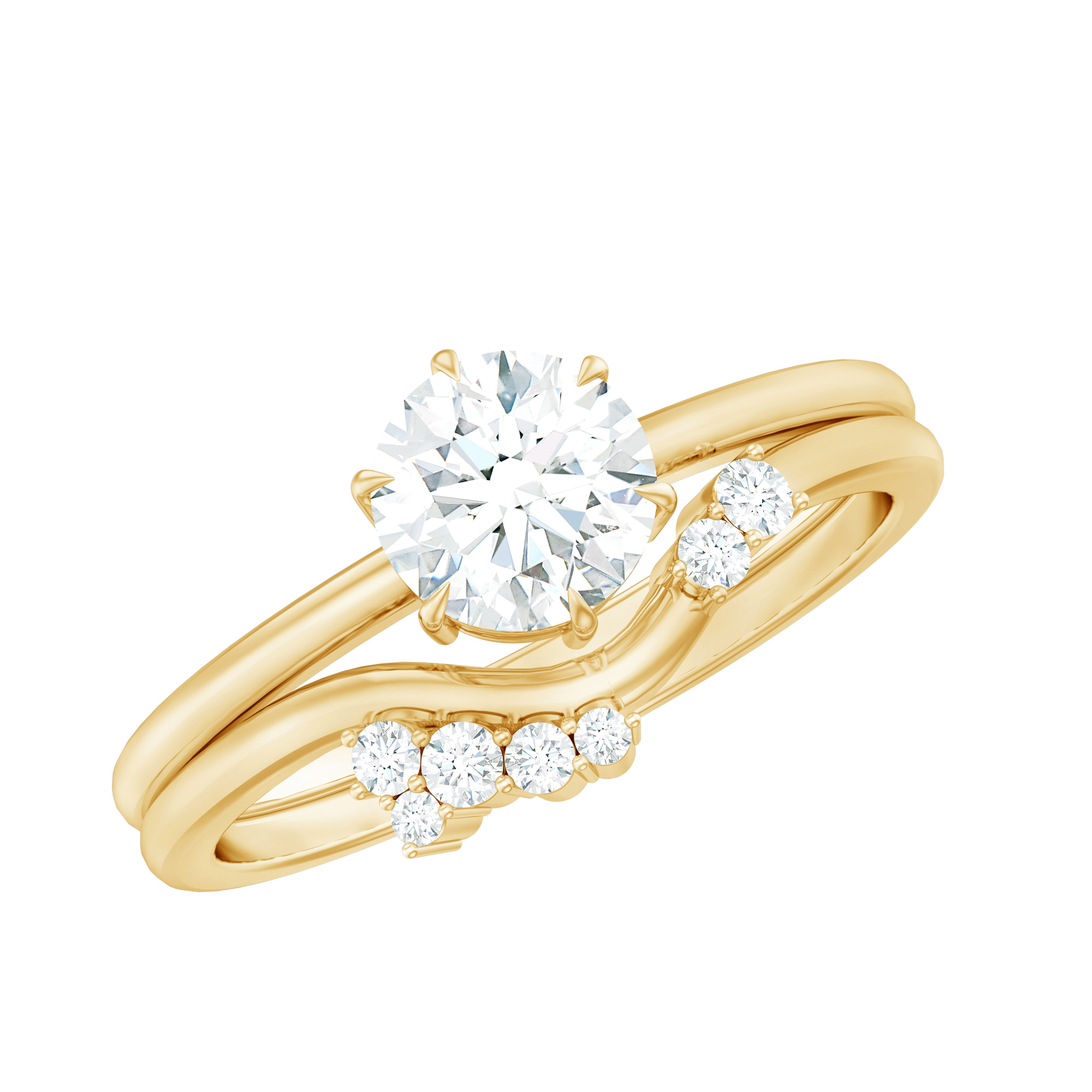 Rosec Jewels Rings Set with Lab Diamond - 1 Ct Engagement Ring with ...