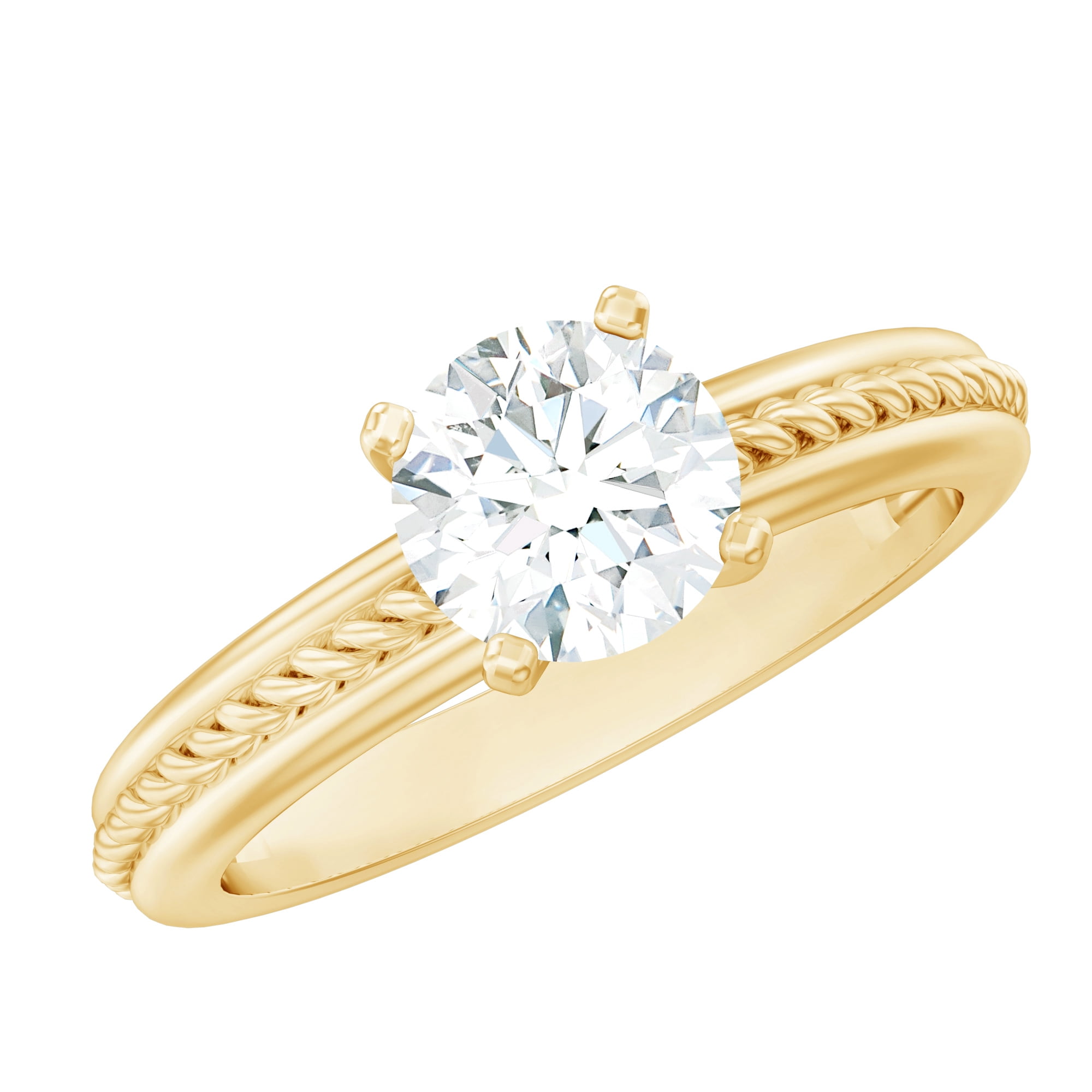 Rosec Jewels Solitaire Diamond Ring - Half Carat Engagement Ring Lab ...