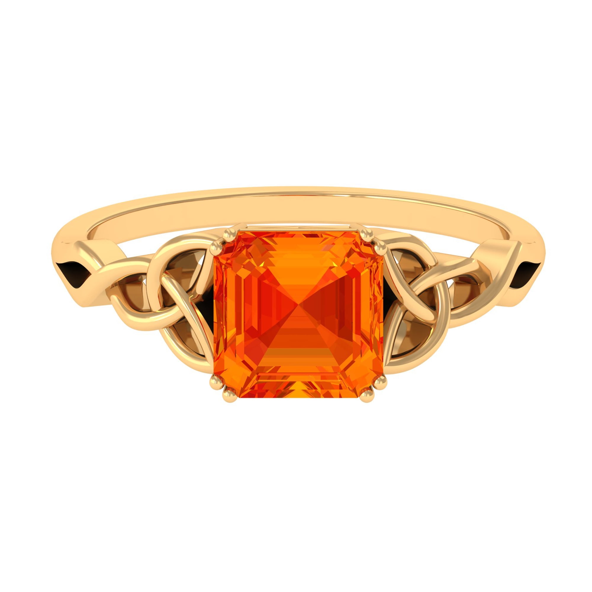 Rosec Jewels Solitaire Lab Grown Orange Sapphire Celtic Ring - 8 mm ...