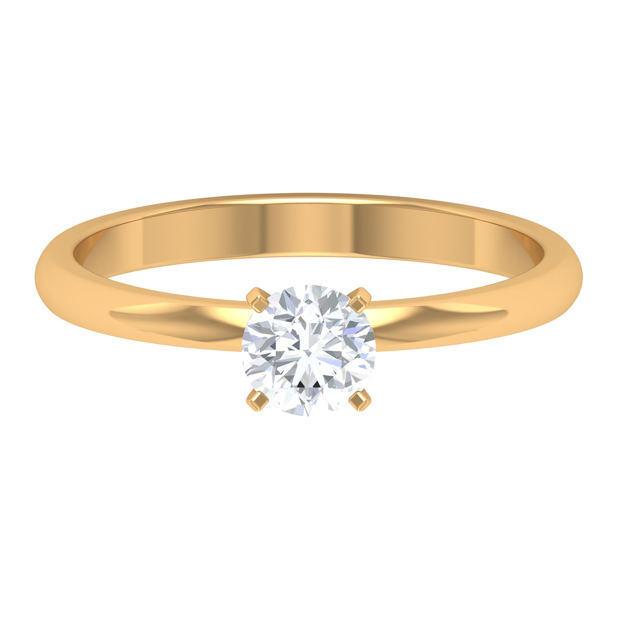 Rosec Jewels Solitaire Ring with 5 MM Round Shape Moissanite in Peg ...