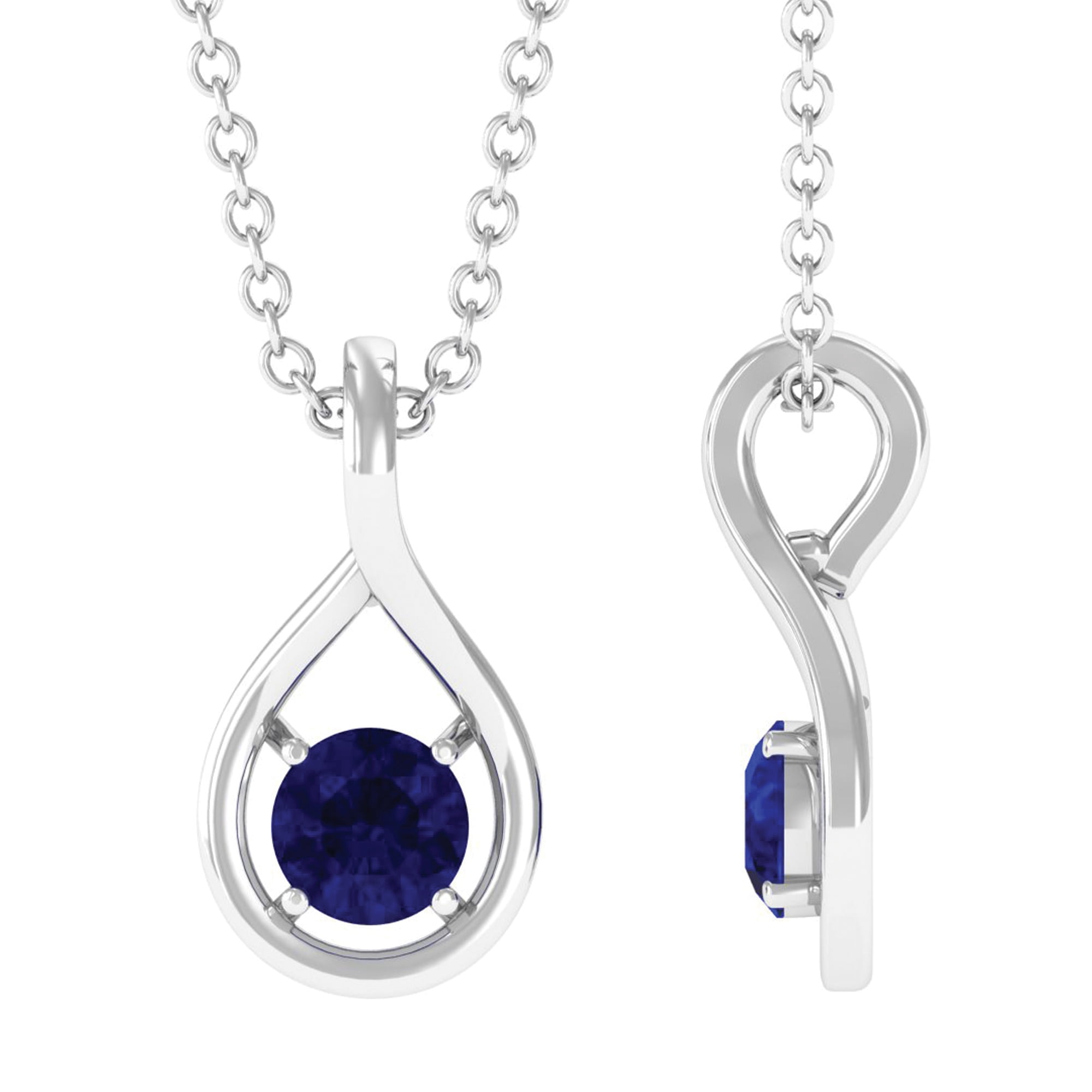 Rosec Jewels Teardrop Blue Sapphire Solitaire Pendant in Gold (0.50 CT ...